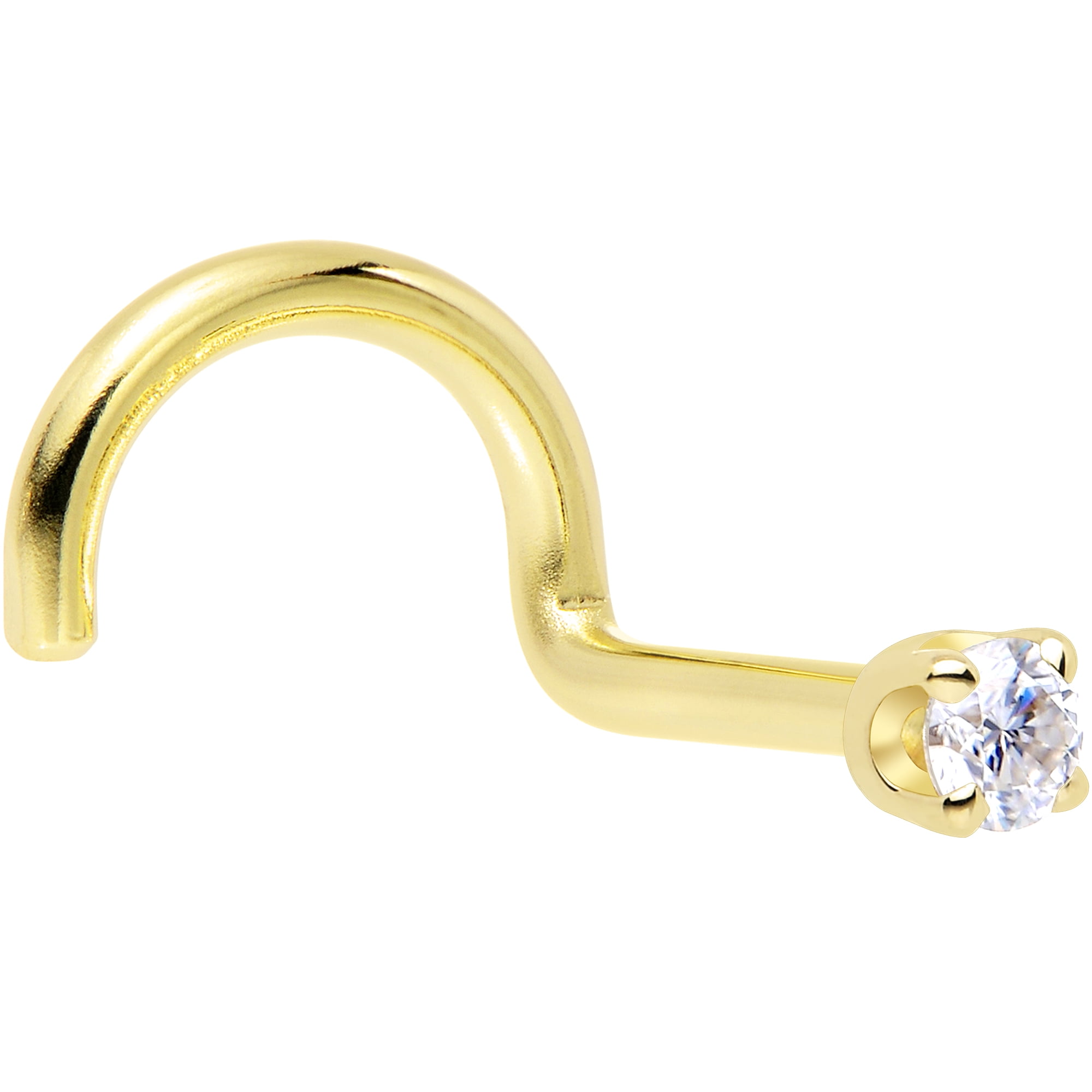 Body Candy 14k Solid Gold Nose Ring Studs -2mm Lab Created Diamond ...