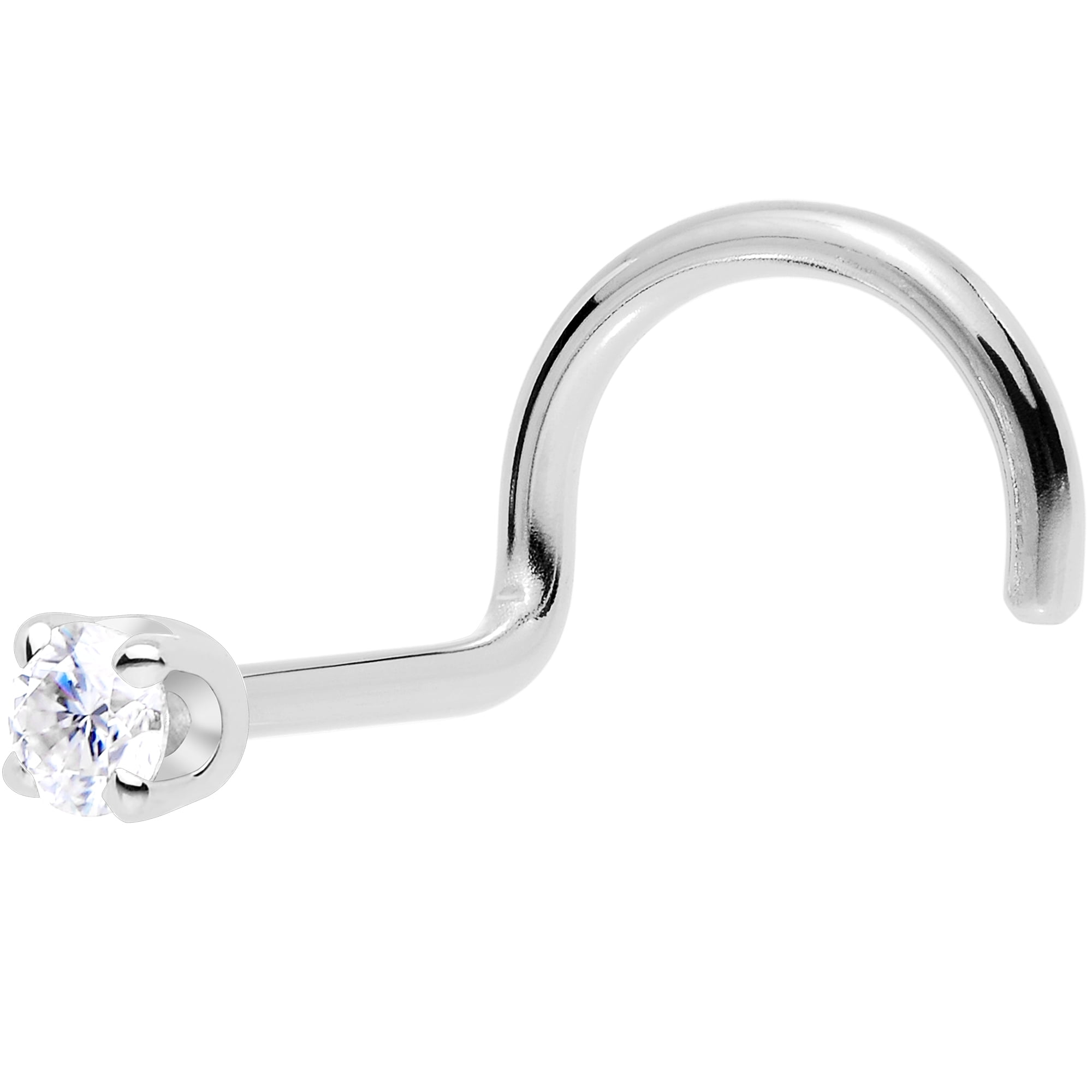 Body Candy 14k Solid Gold Nose Ring Studs -2mm Moissanite Left Side ...