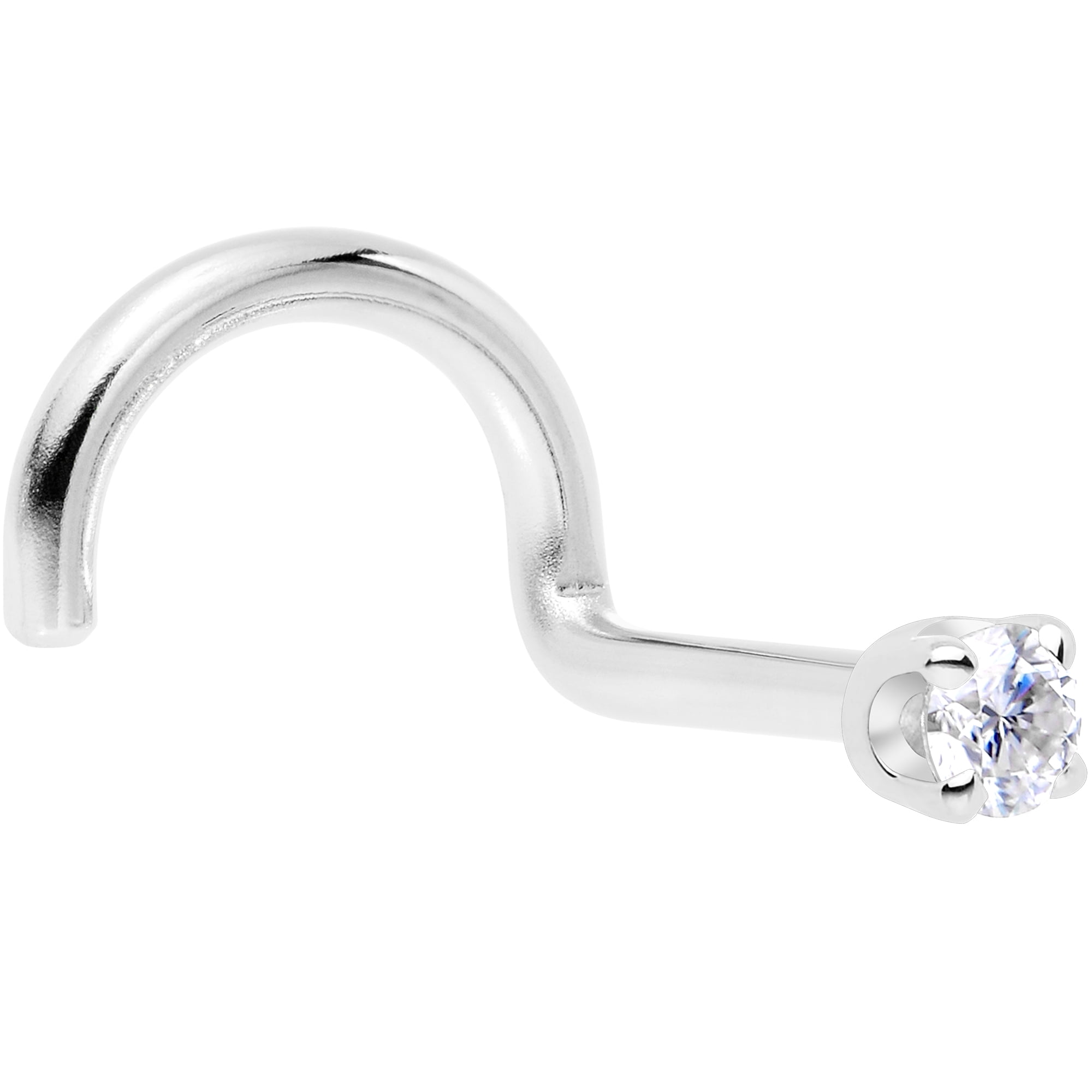 Body Candy 14k Solid Gold Nose Ring Studs -2mm Moissanite Right Side ...