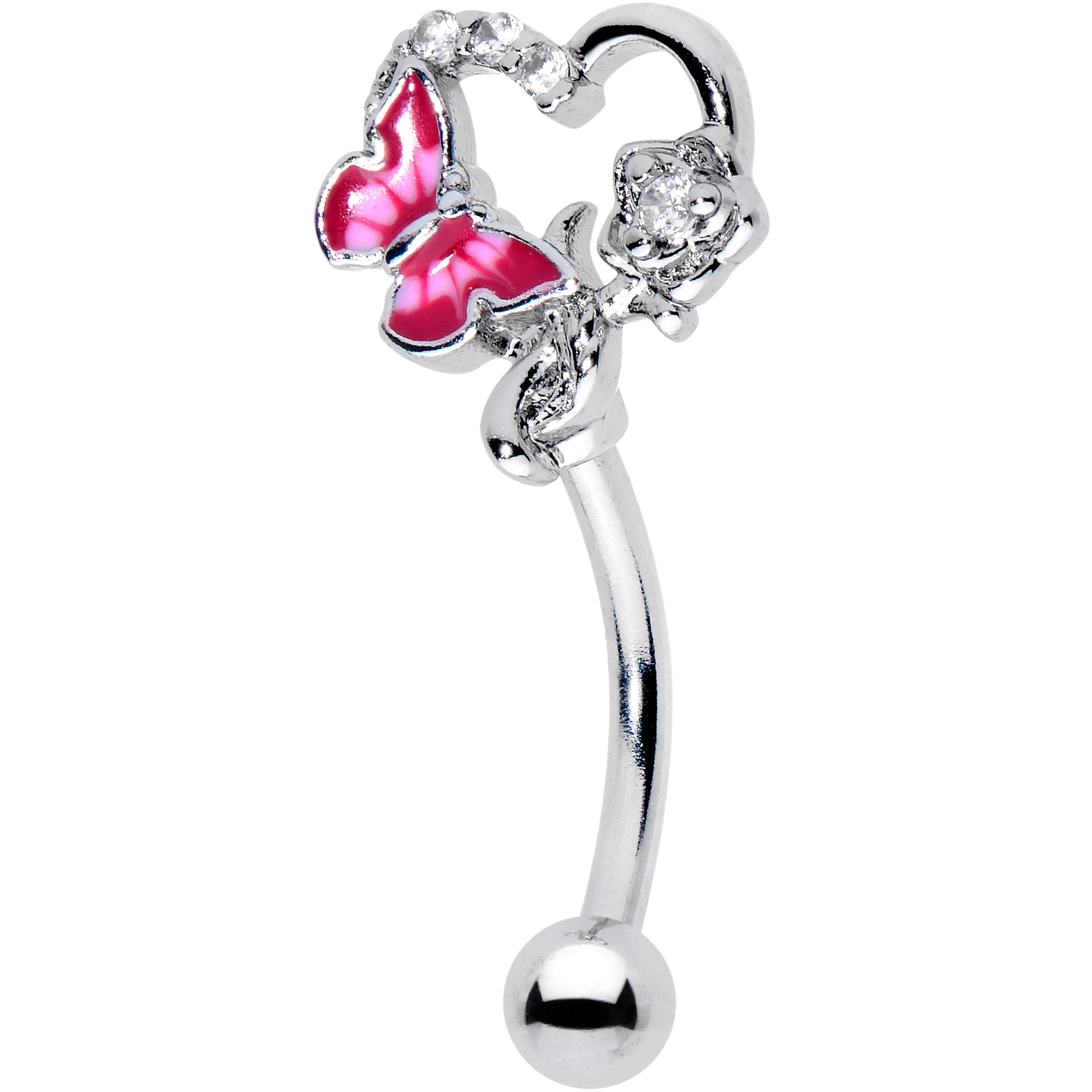 Body Candy 16G 316L Stainless Steel 8mm Eyebrow Jewelry Cartilage Conch ...