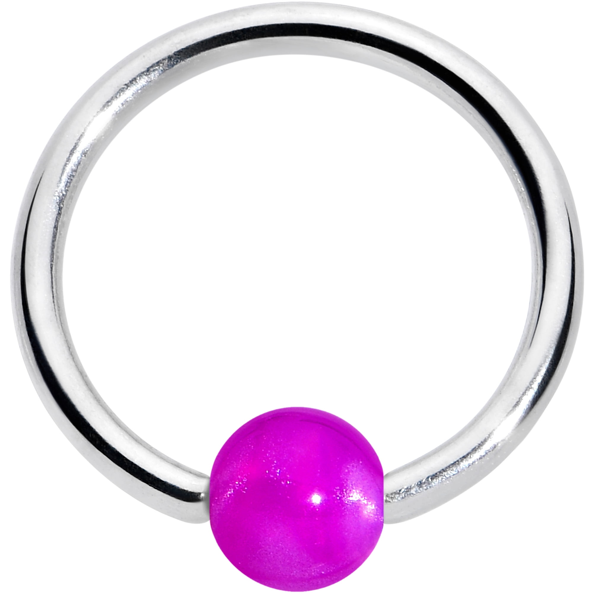 Body Candy 16G 316L Stainless Steel Captive Nipple Simple Opaque Purple ...