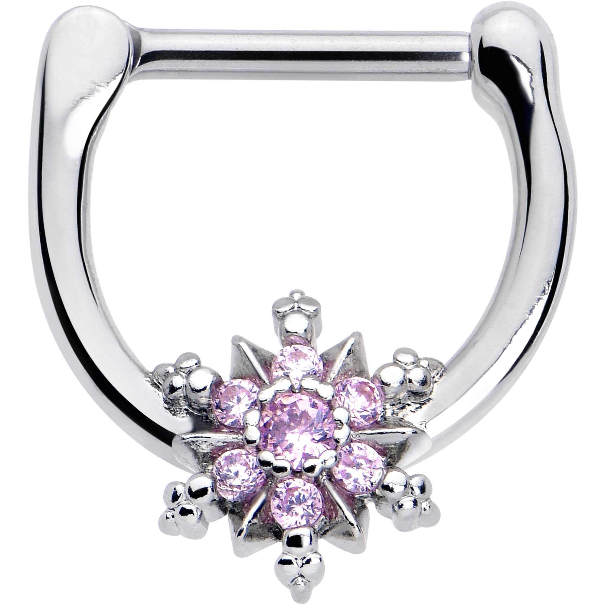 Body Candy 16G 316L Stainless Steel Septum Glam Snowflake Conch Tragus ...