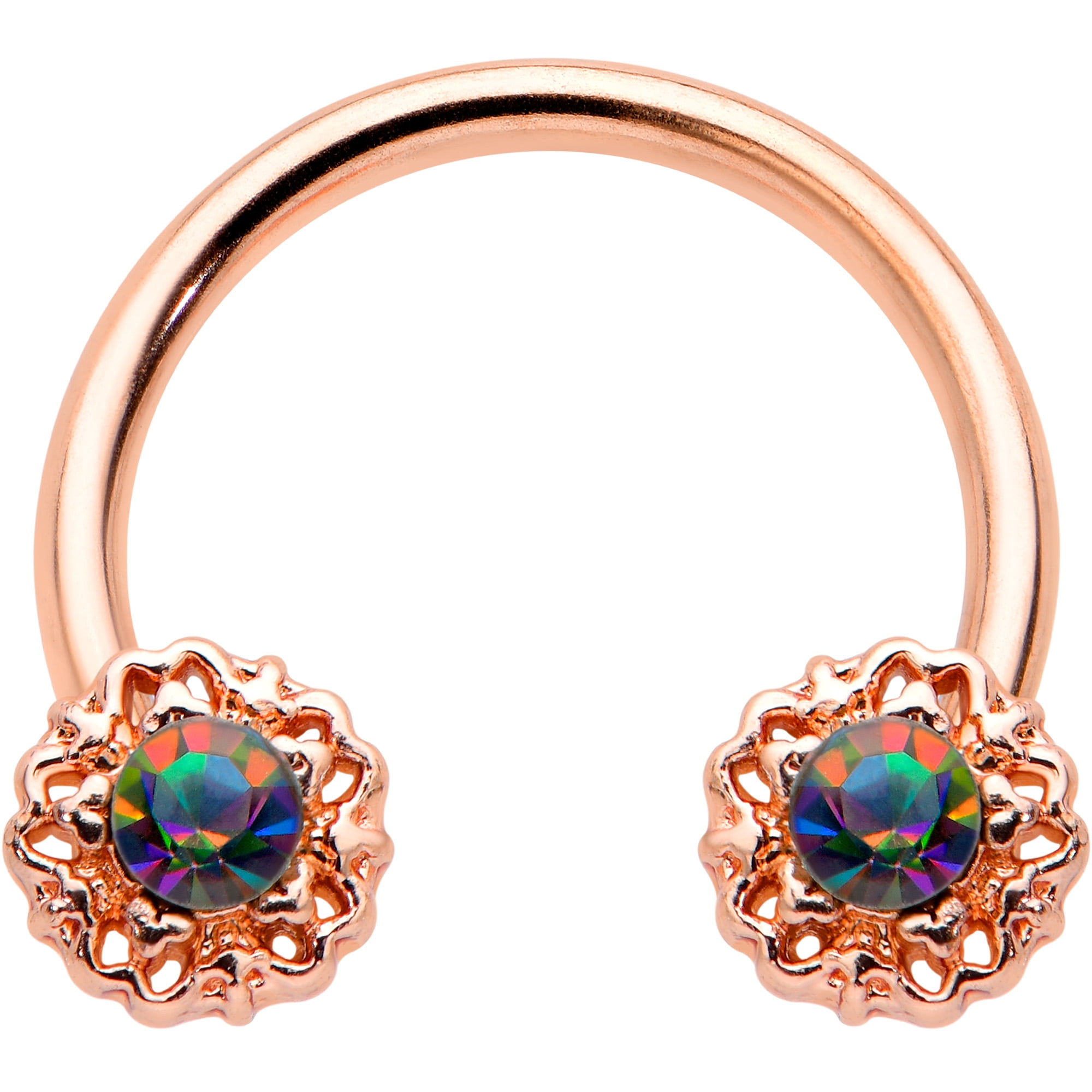 Body Candy 16G 316L Steel PVD Horseshoe Circular Barbell Openwork ...