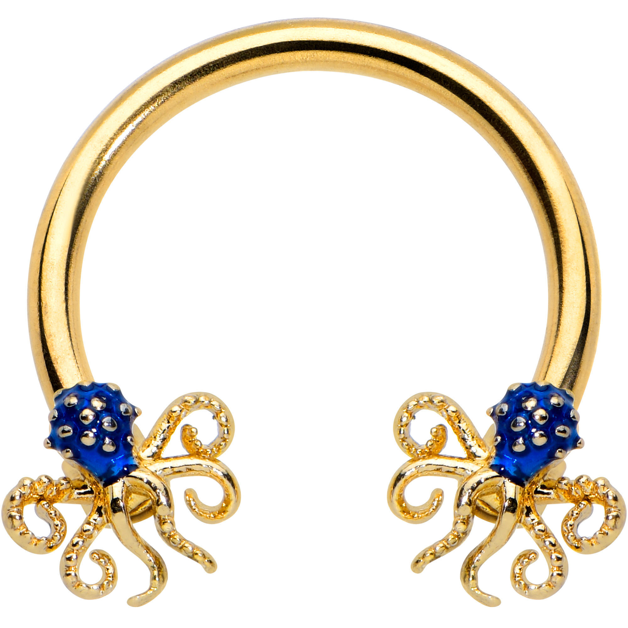 Body Candy 16G PVD 316L Steel Horseshoe Circular Barbelll Blue Octopus ...