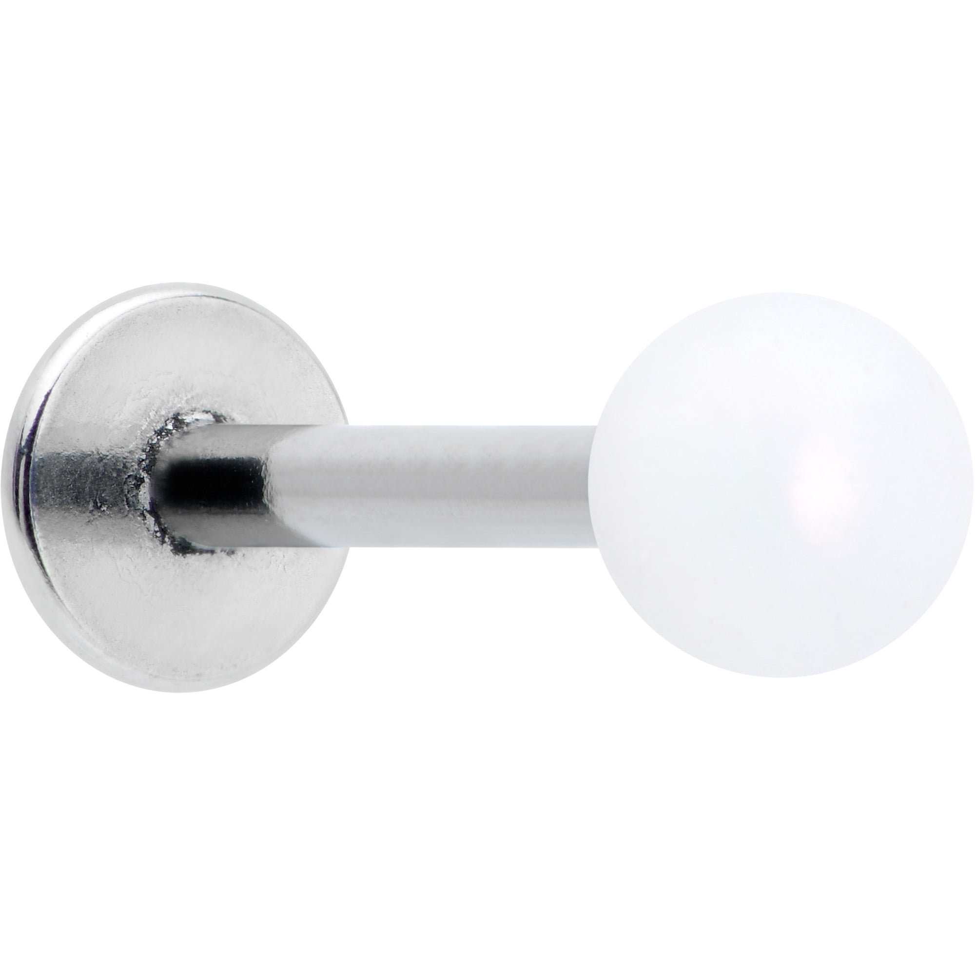 Body Candy 16G Stainless Steel Matte White Ball Labret Monroe Top Ear ...