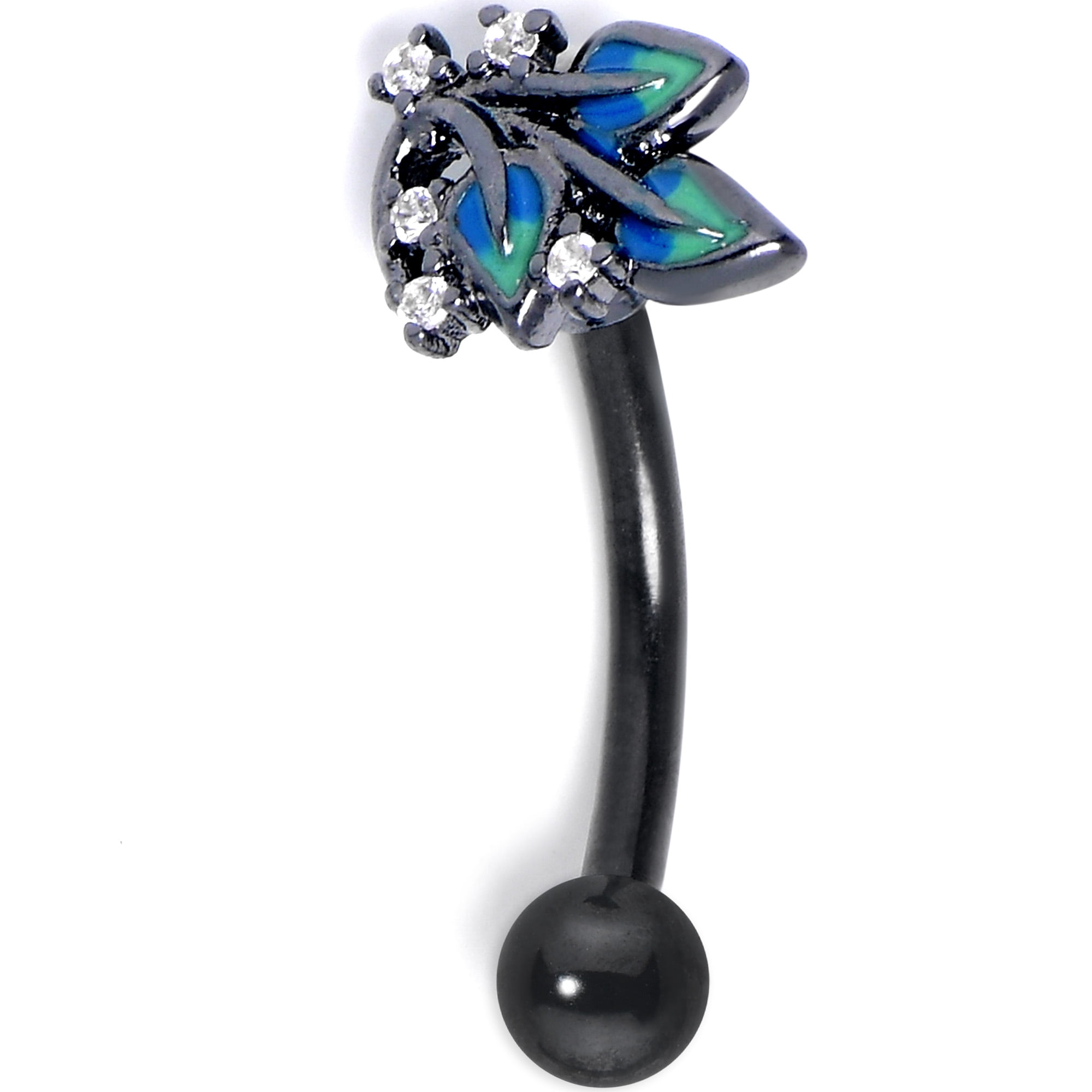 Body Candy 16G Steel Black 8mm Eyebrow Jewelry Cartilage Tragus Daith ...