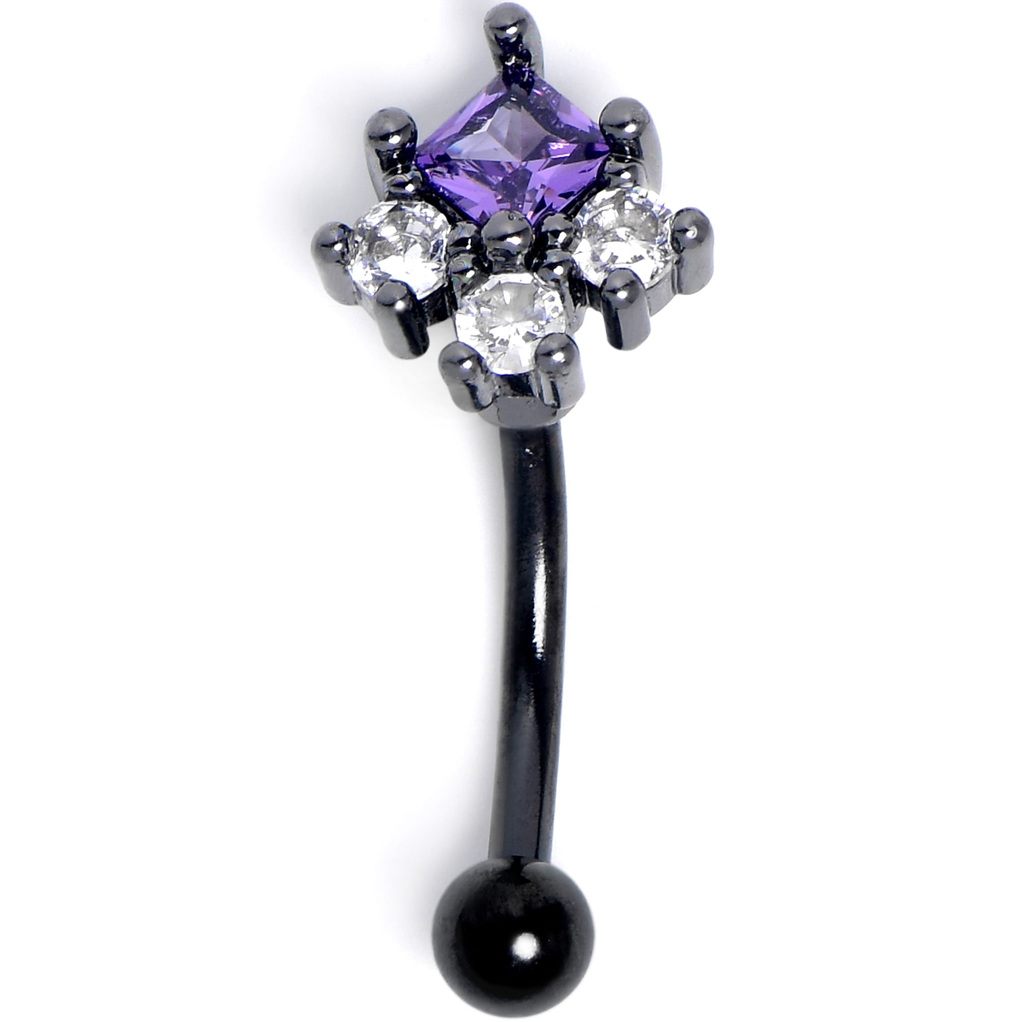 Body Candy 16G Steel Black 8mm Eyebrow Jewelry Cartilage Tragus Daith ...