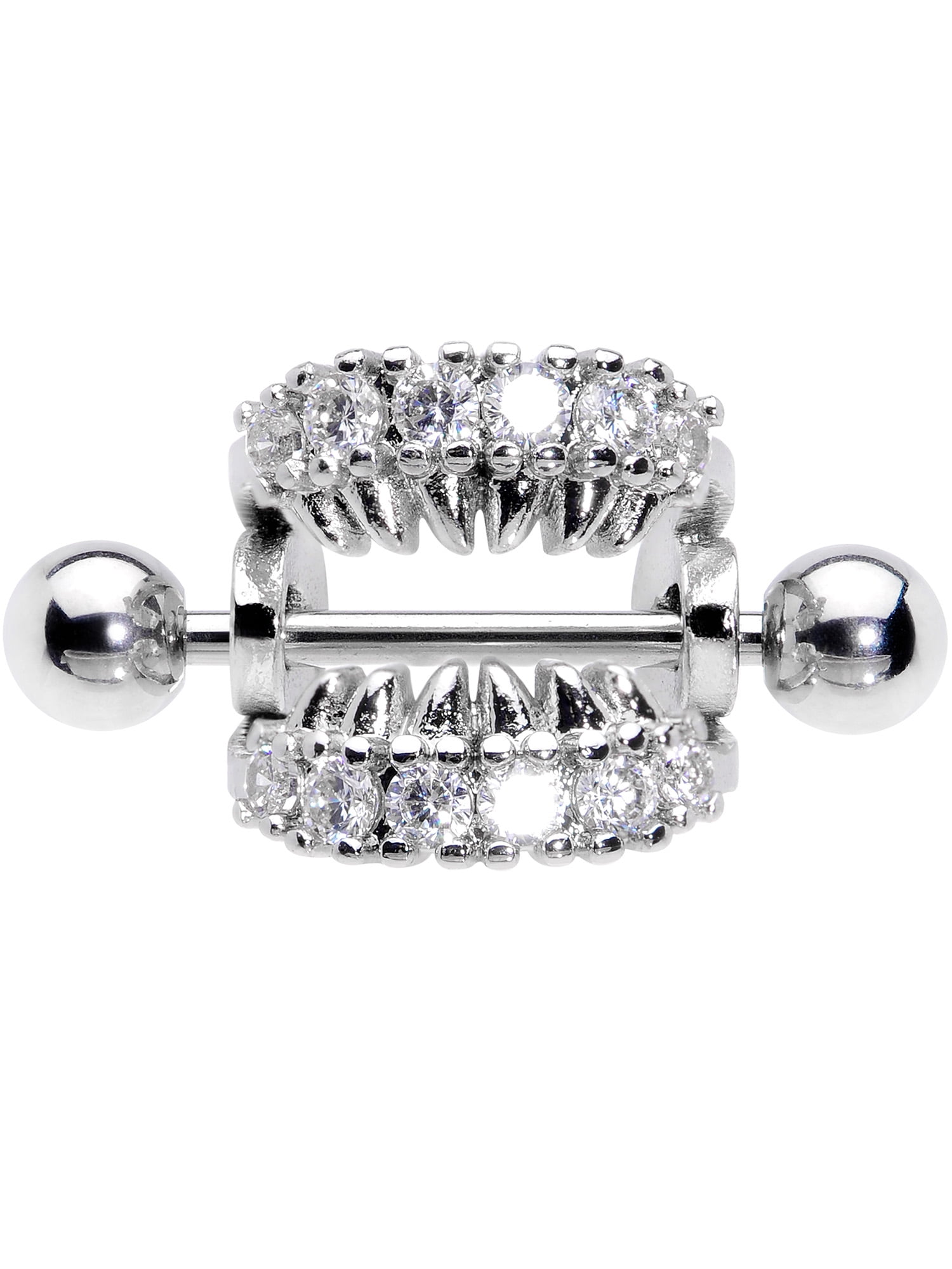 Body Candy 16G Steel Helix Cartilage Cuff Earring Scary Monster Fangs ...