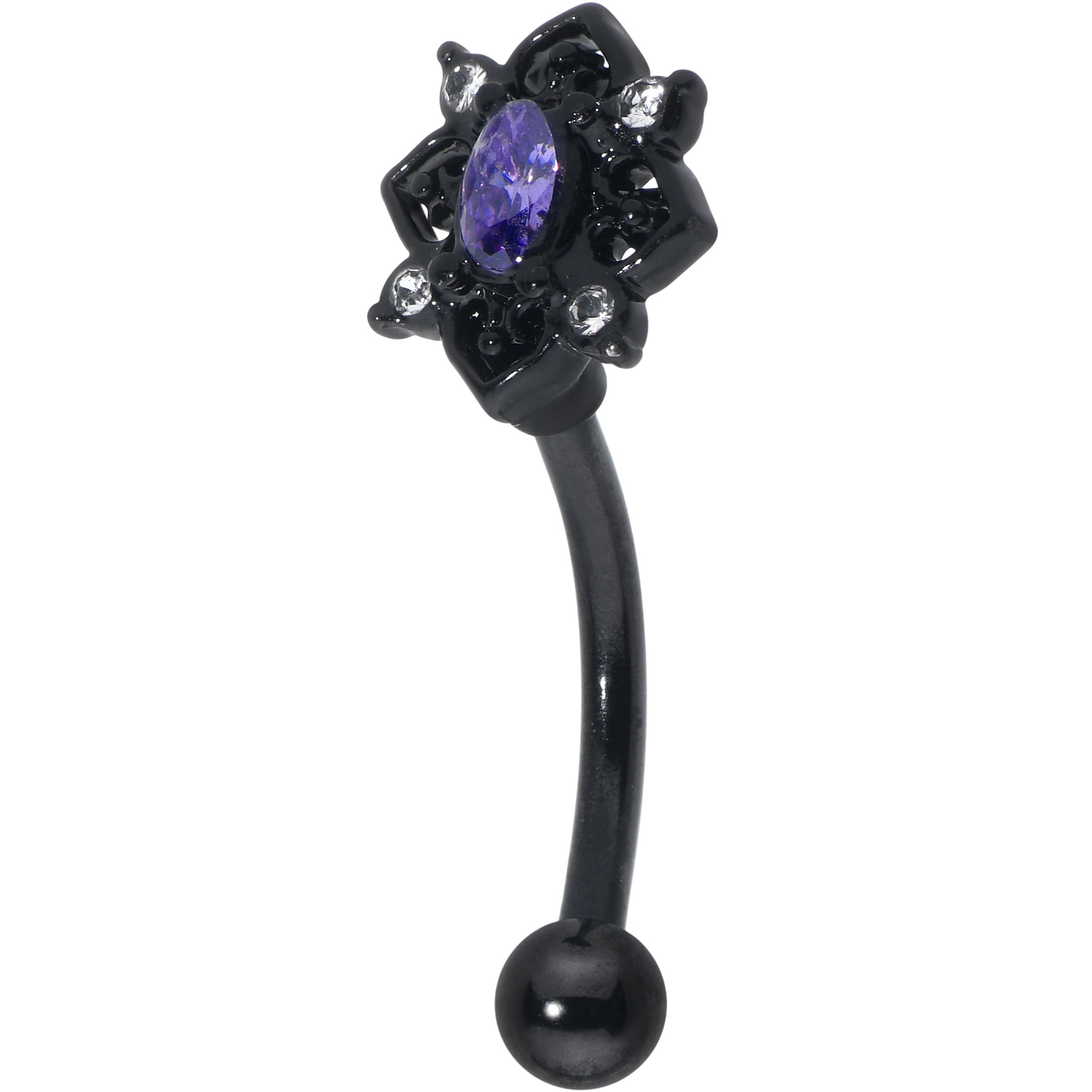 Body Candy 16G Surgical Steel Black 8mm Eyebrow Jewelry Cartilage ...