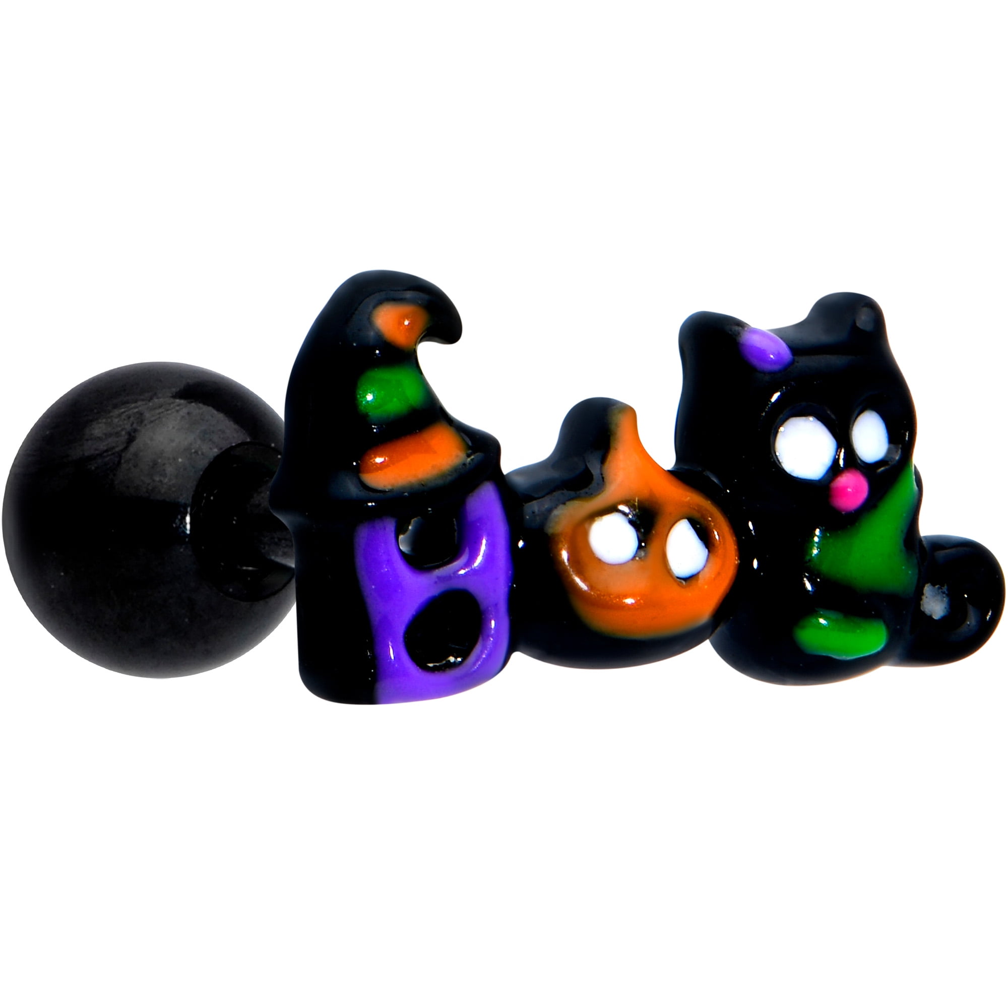 Body Candy 16G Womens Black PVD Stainless Steel Spooky Boo Party Helix ...
