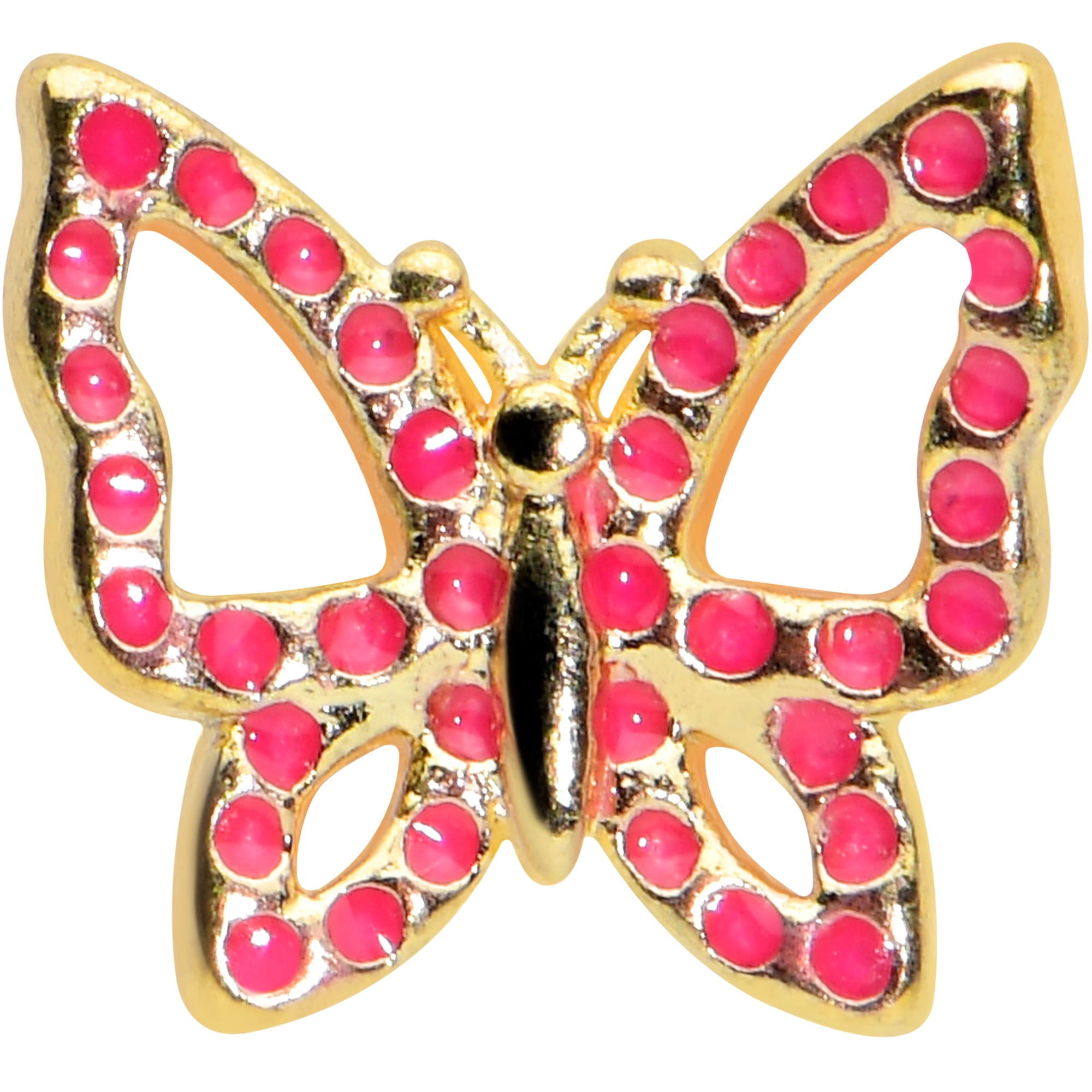 Body Candy 16G Womens PVD Stainless Steel Sweet Pink Butterfly Helix ...