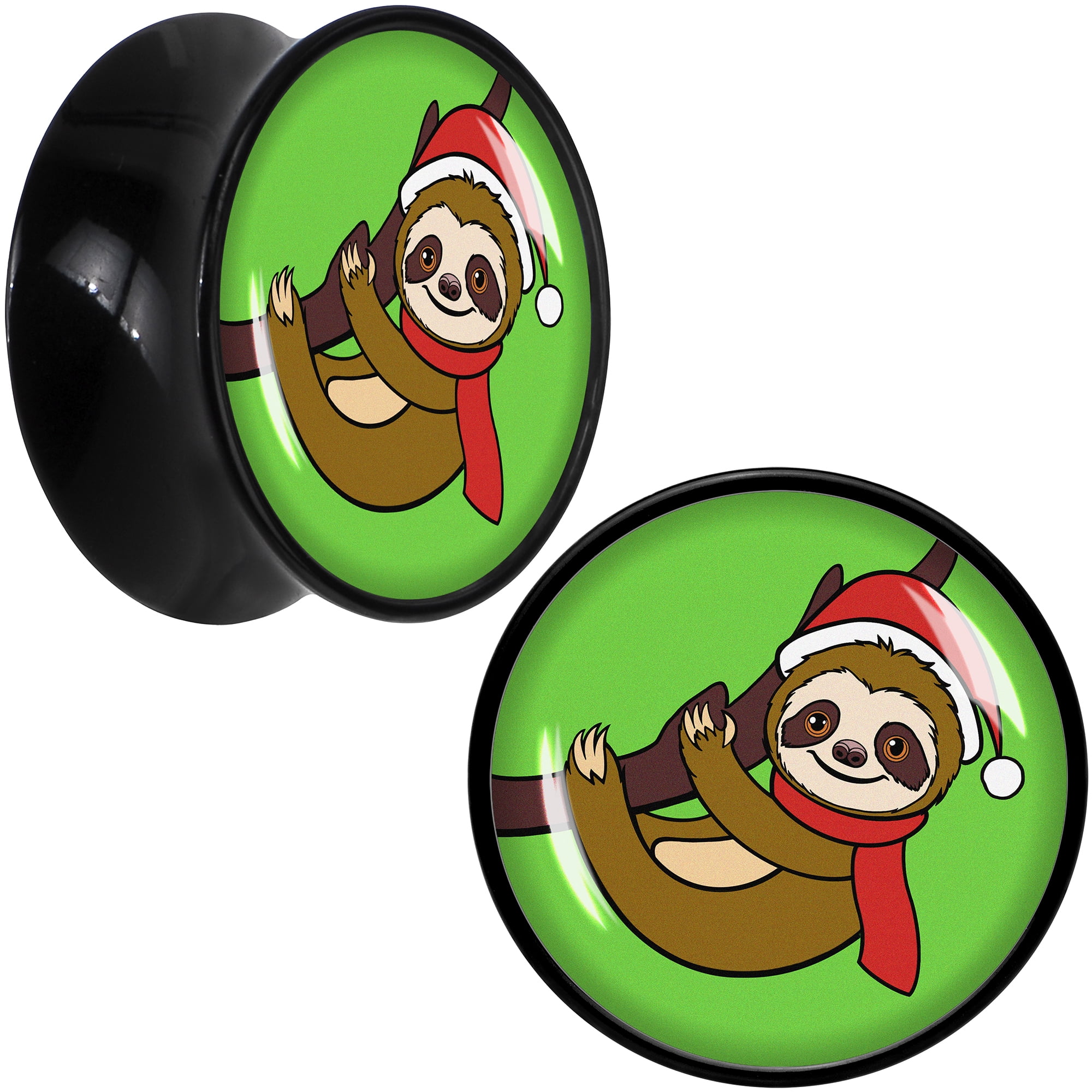 Body Candy 18mm Holiday Santa Sloth Acrylic Saddle Plug Set - Walmart.com