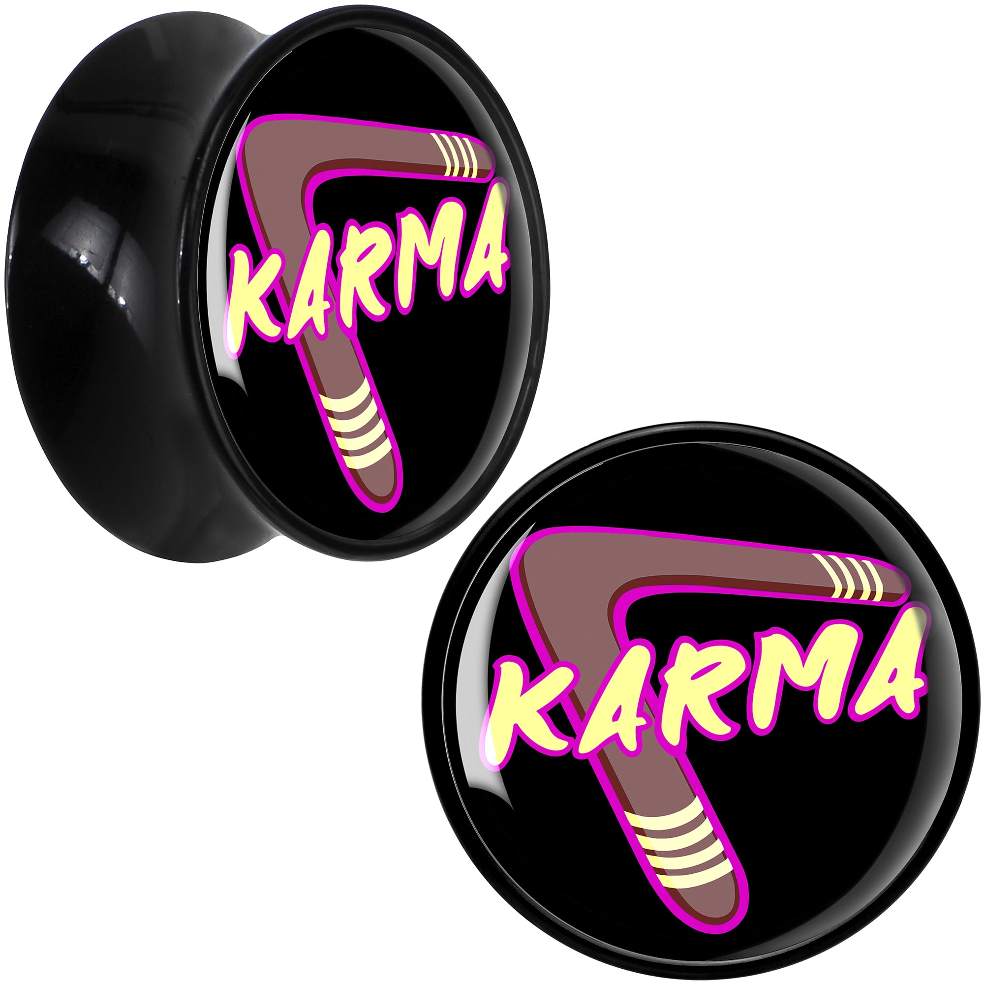 Body Candy 18mm Karmic Boomerang Acrylic Saddle Plug Set - Walmart.com
