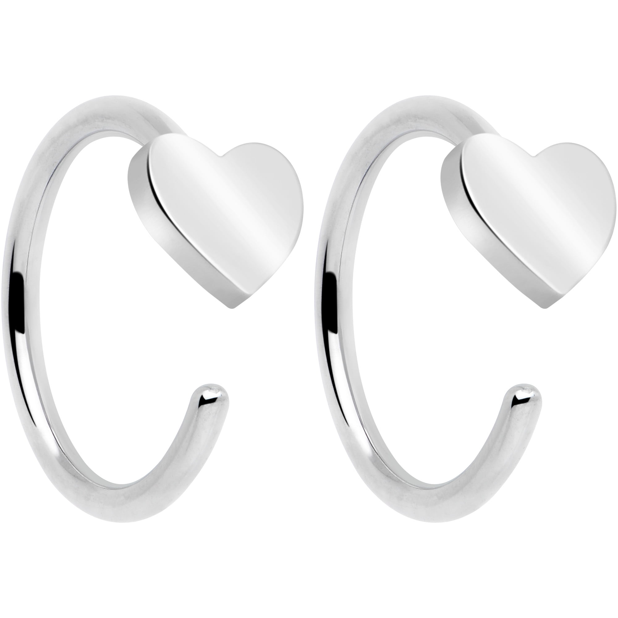 Body Candy 20G ASTM F-136 Implant Titanium Heart Open Hoop Earrings Set ...