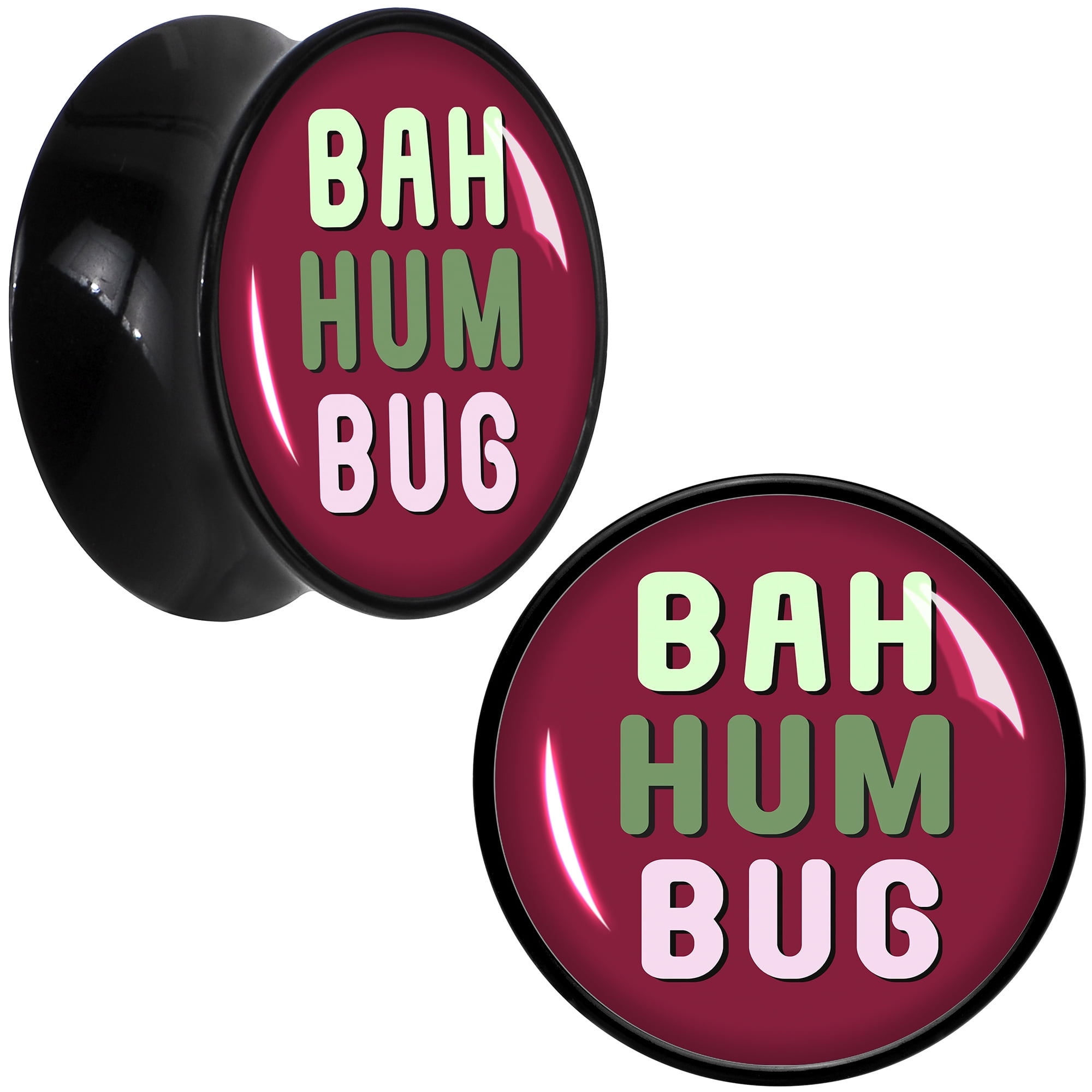 Body Candy 20mm Bah Humbug Holiday Grouch Acrylic Saddle Plug Set ...