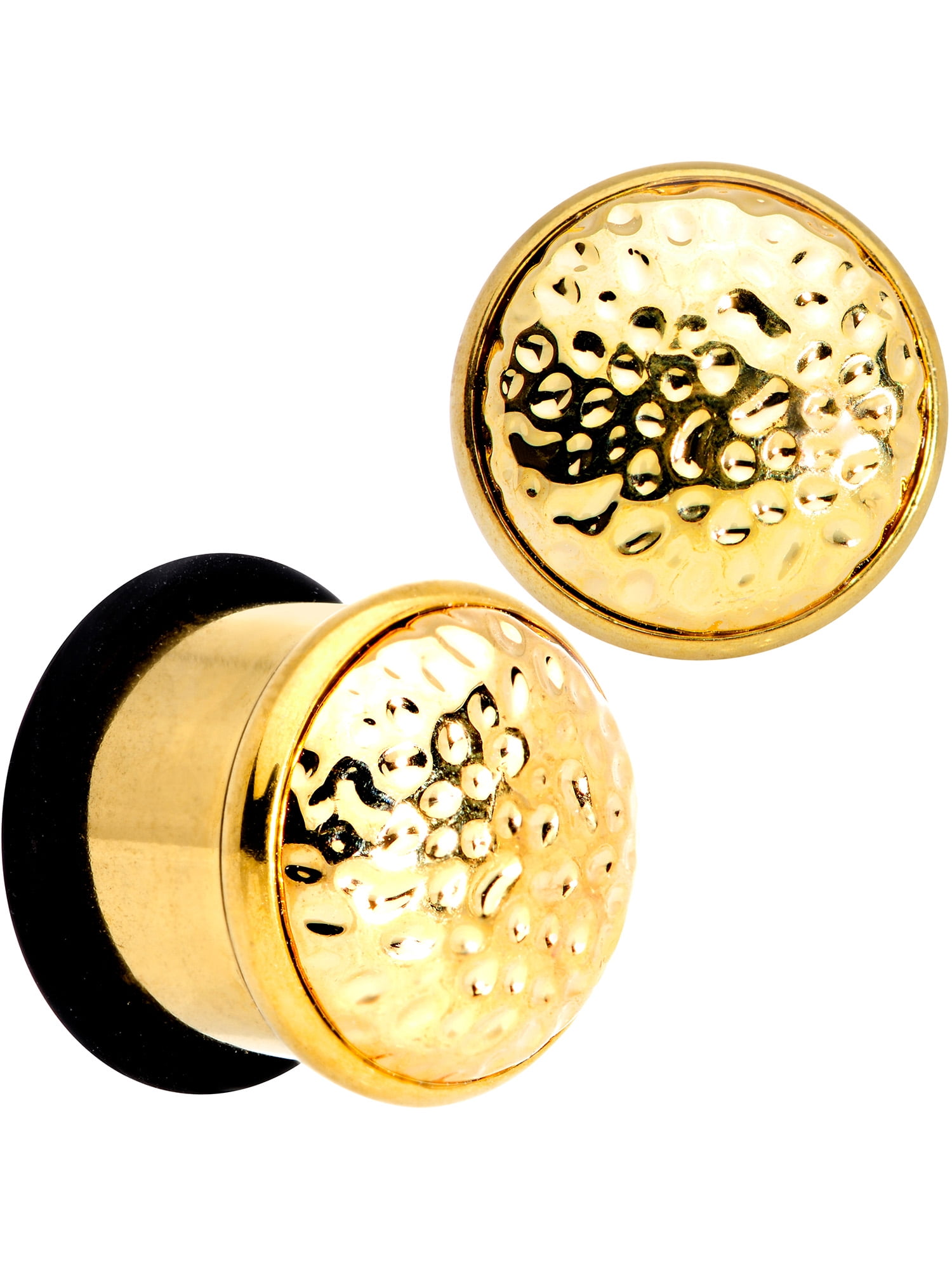 Body Candy 7/16" 2Pc Ear Plugs Plated Steel Hammered Finish Single ...