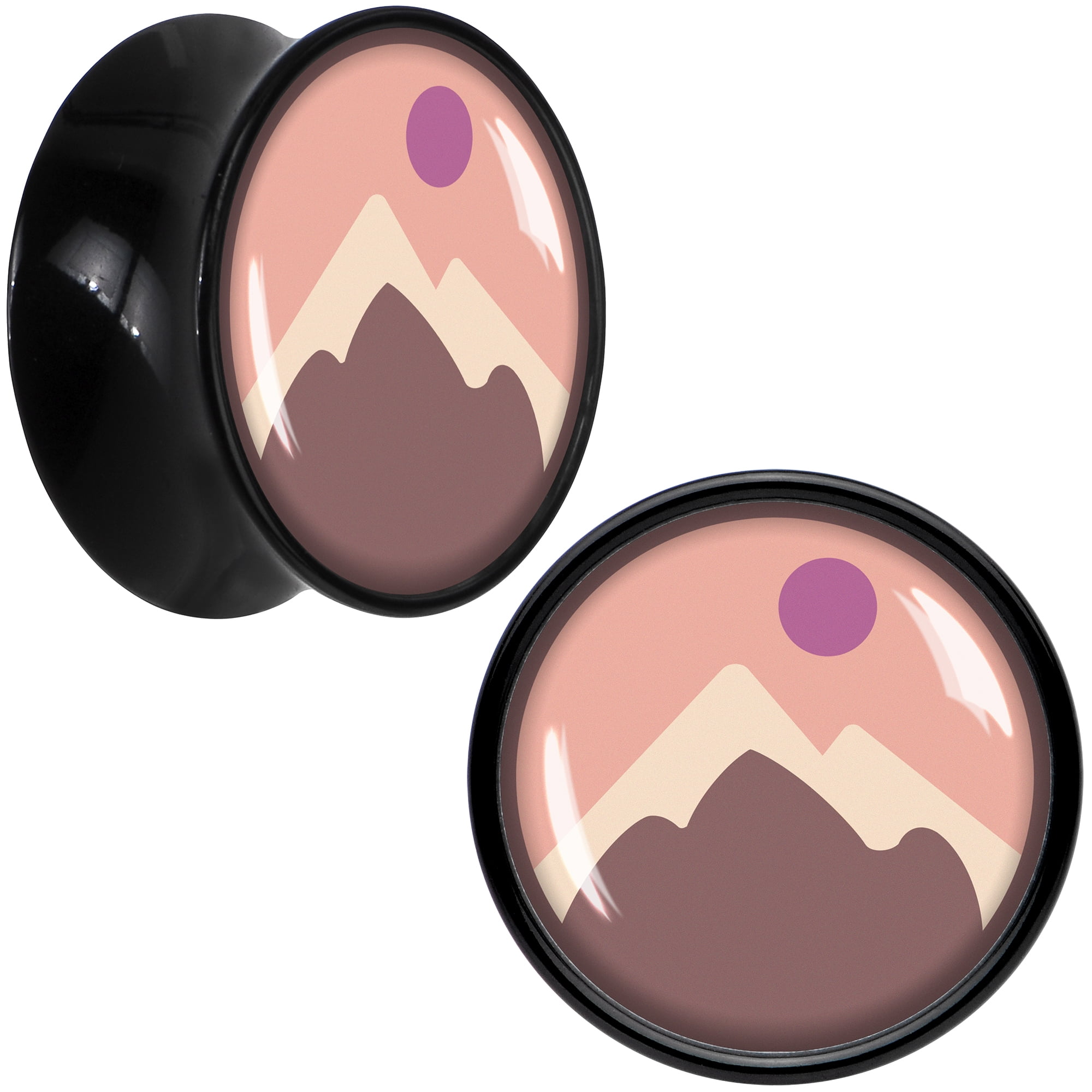 Body Candy 9/16" Mountain Sunrise Acrylic Saddle Plug Set - Walmart.com