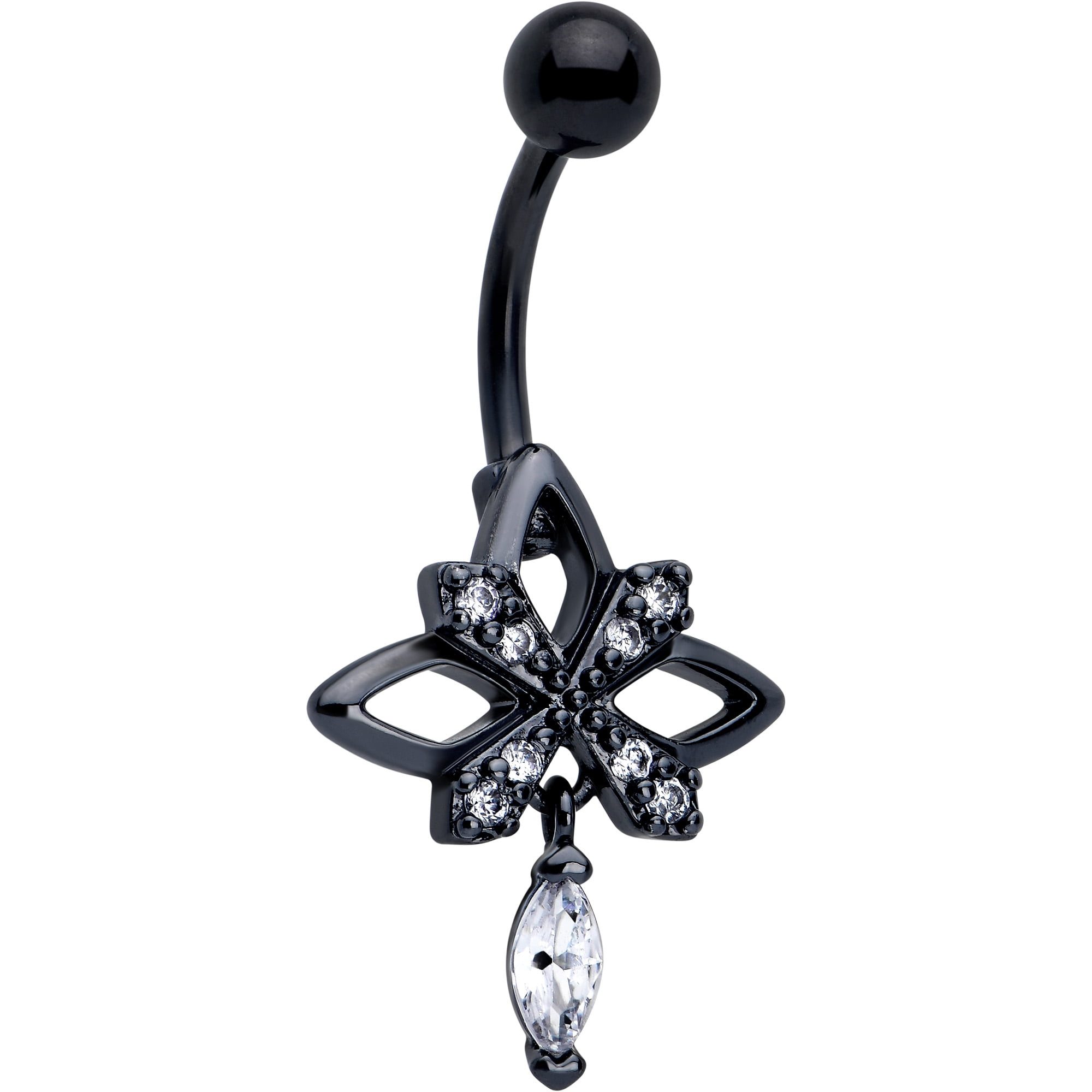 Body Candy Double Mount Belly Ring - 316L Stainless Steel Navel Ring ...