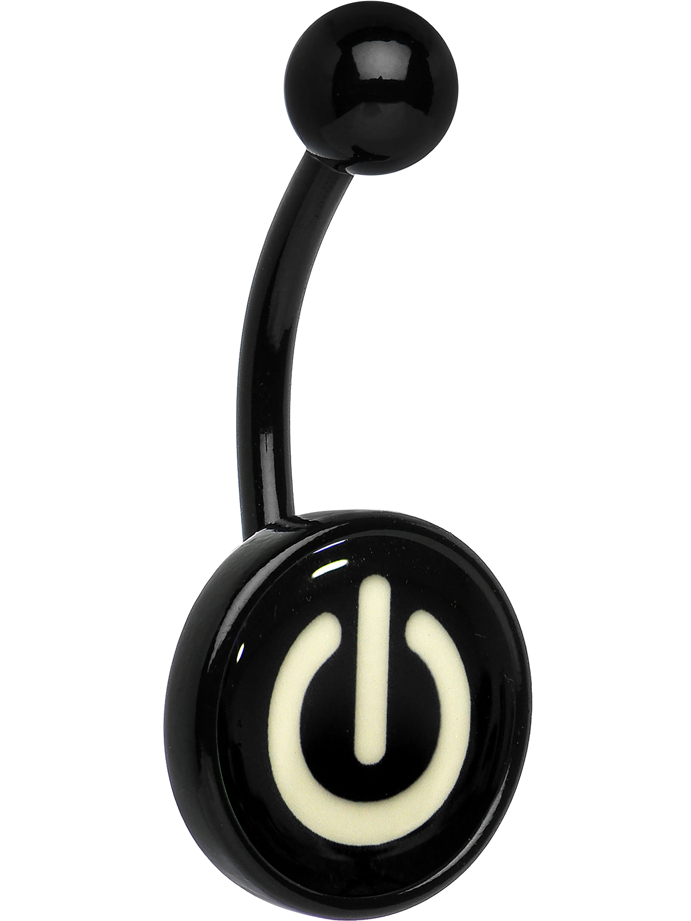 Body Candy Glow in the Dark Power Button Belly Ring - Walmart.com