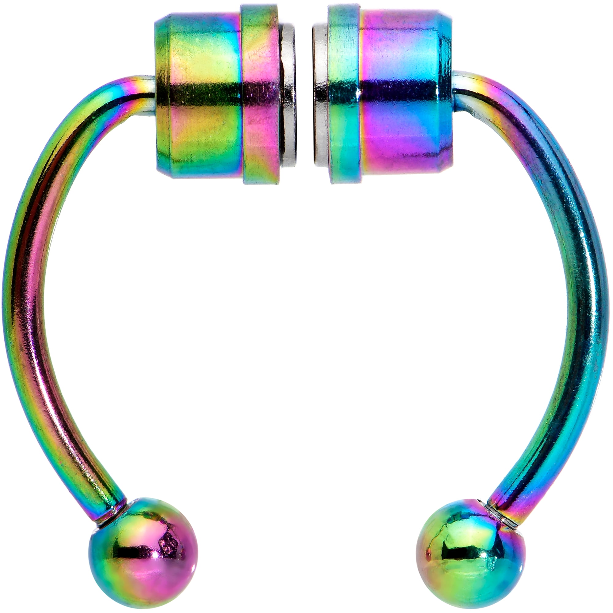 Body Candy Rainbow Plated Stainless Steel Magnetic Septum Fake Nose ...
