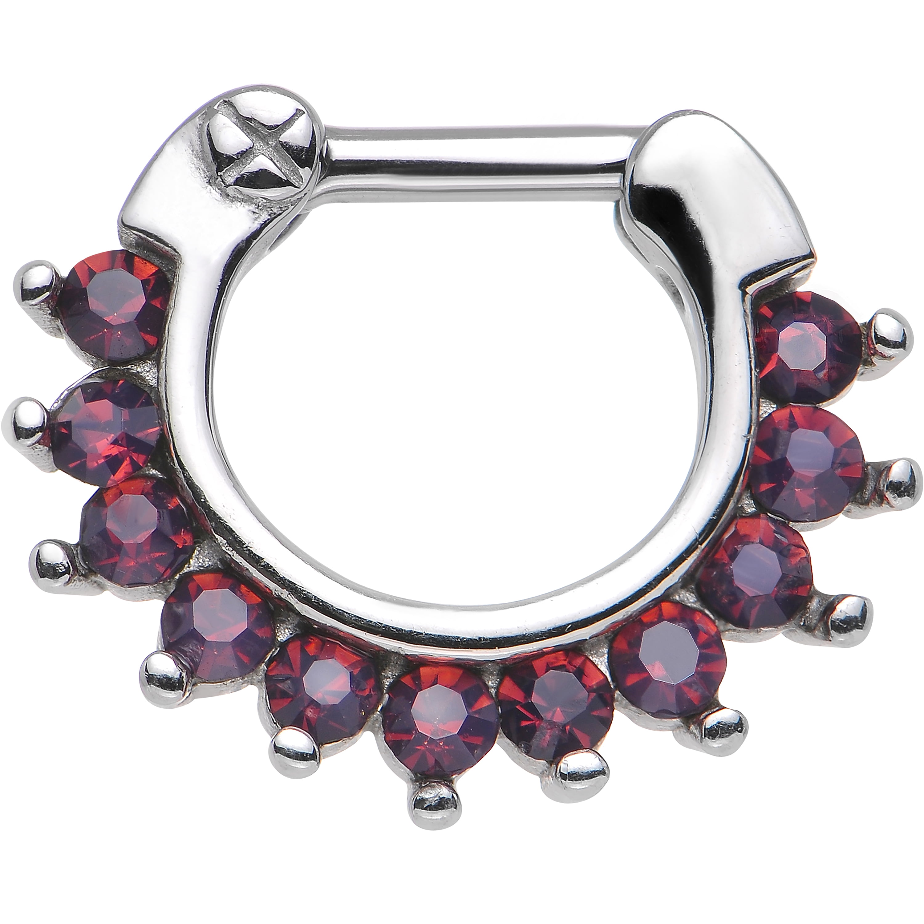 Body Candy Stainless Steel Crimson Passion Septum Clicker 14 Gauge 5/16 ...