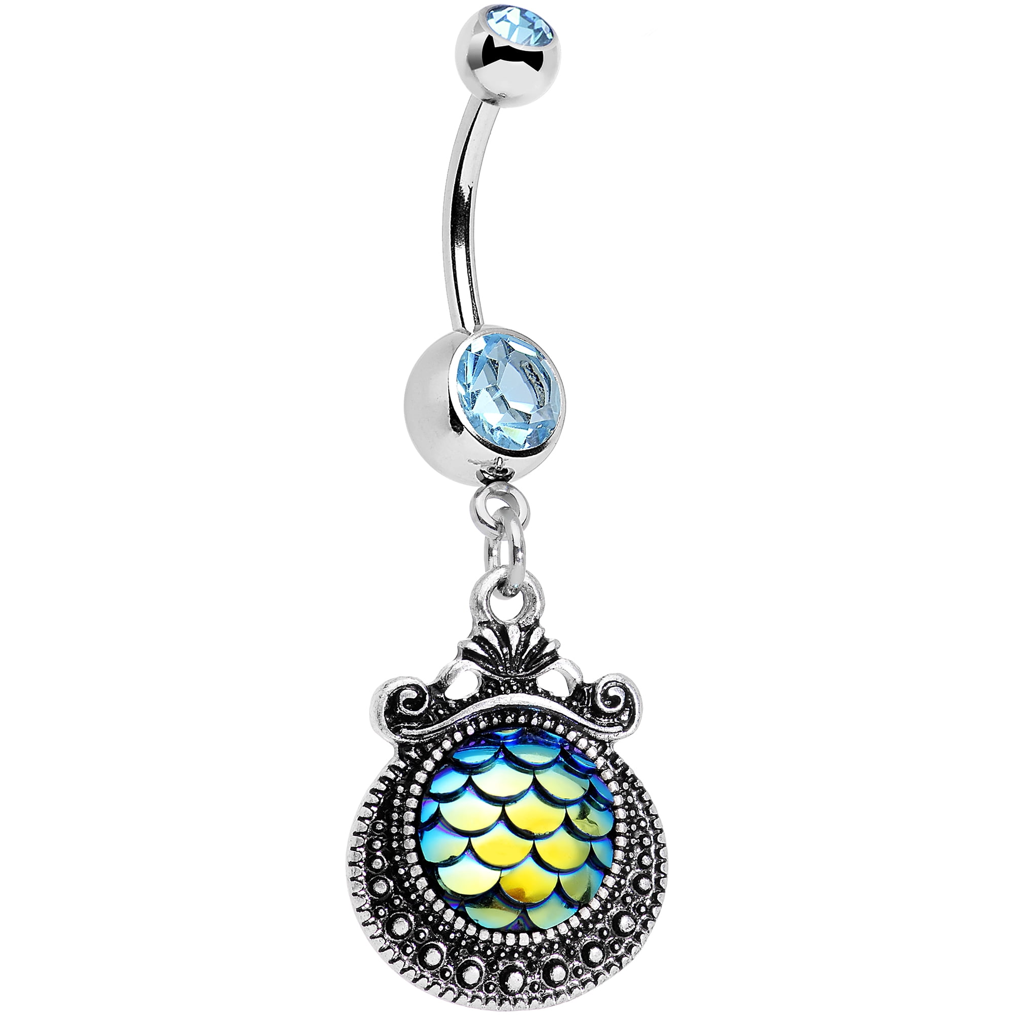 Body Candy Steel Brilliant Blue Accent Iridescent Blue Green Mermaid ...