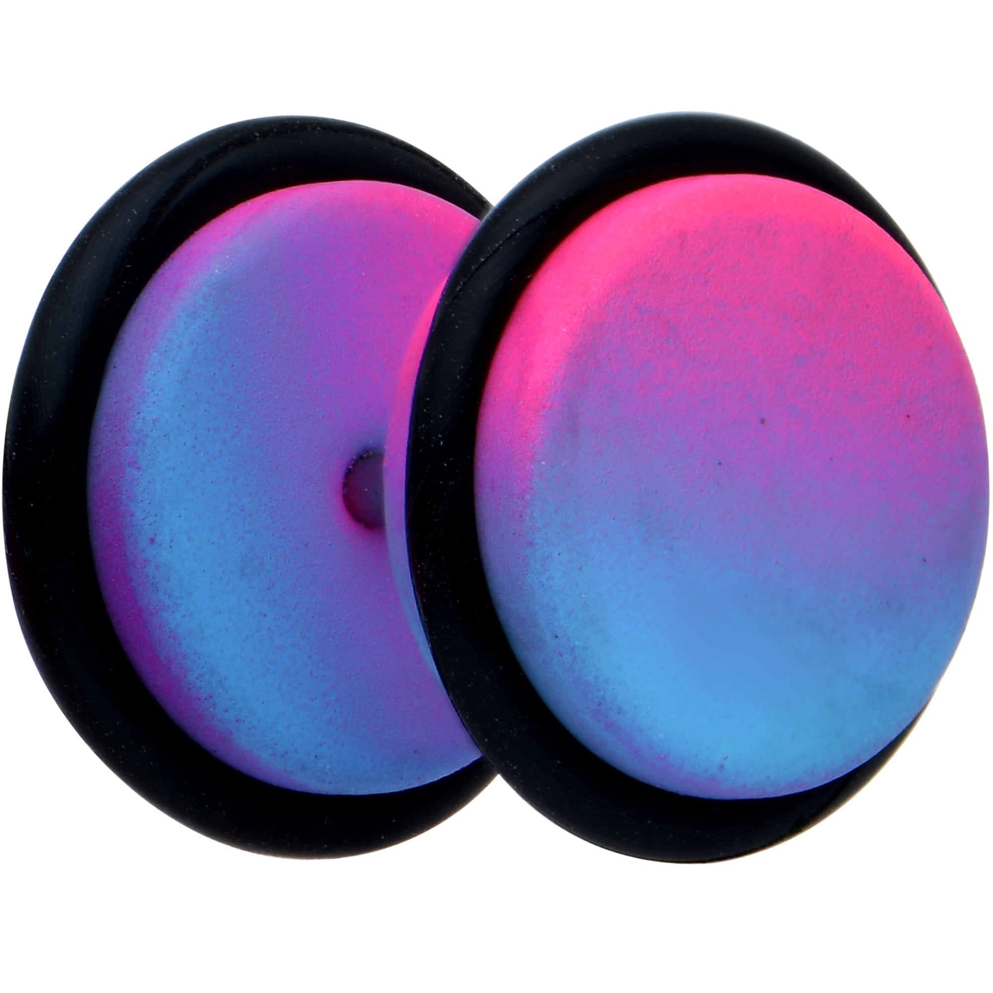 Body Candy Unisex 2PC Steel Illusion Cheater Plug Earrings Pink Blue ...