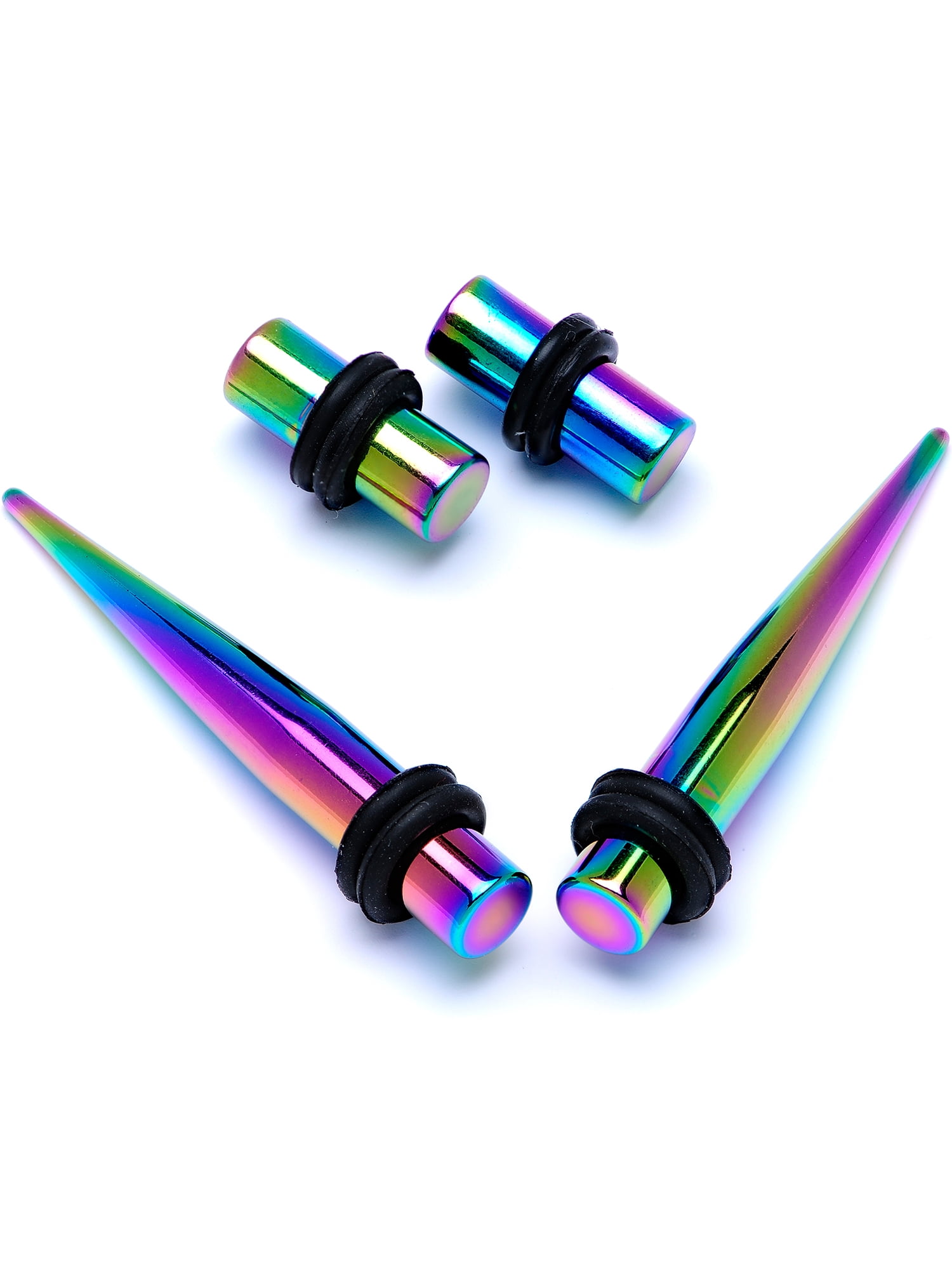 Body Candy Unisex 4Pc Rainbow PVD Steel 4G Ear Gauges Stretching Kit ...