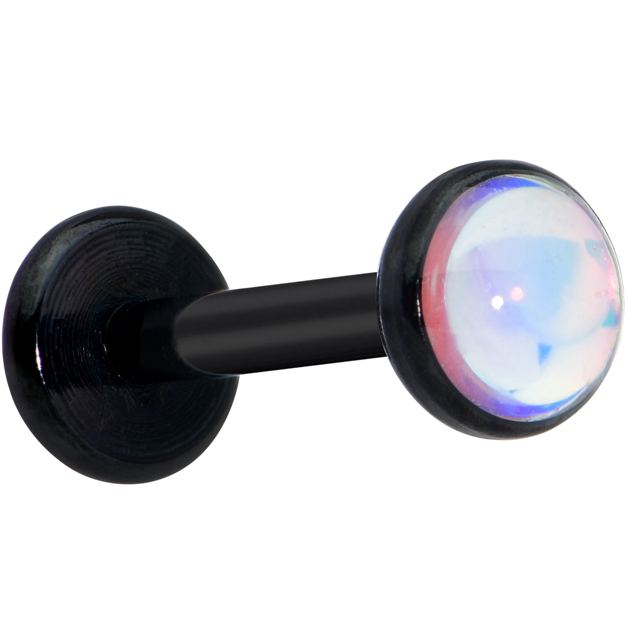 Body Candy Women 16G Black PVD Steel White Internal Thread Labret ...