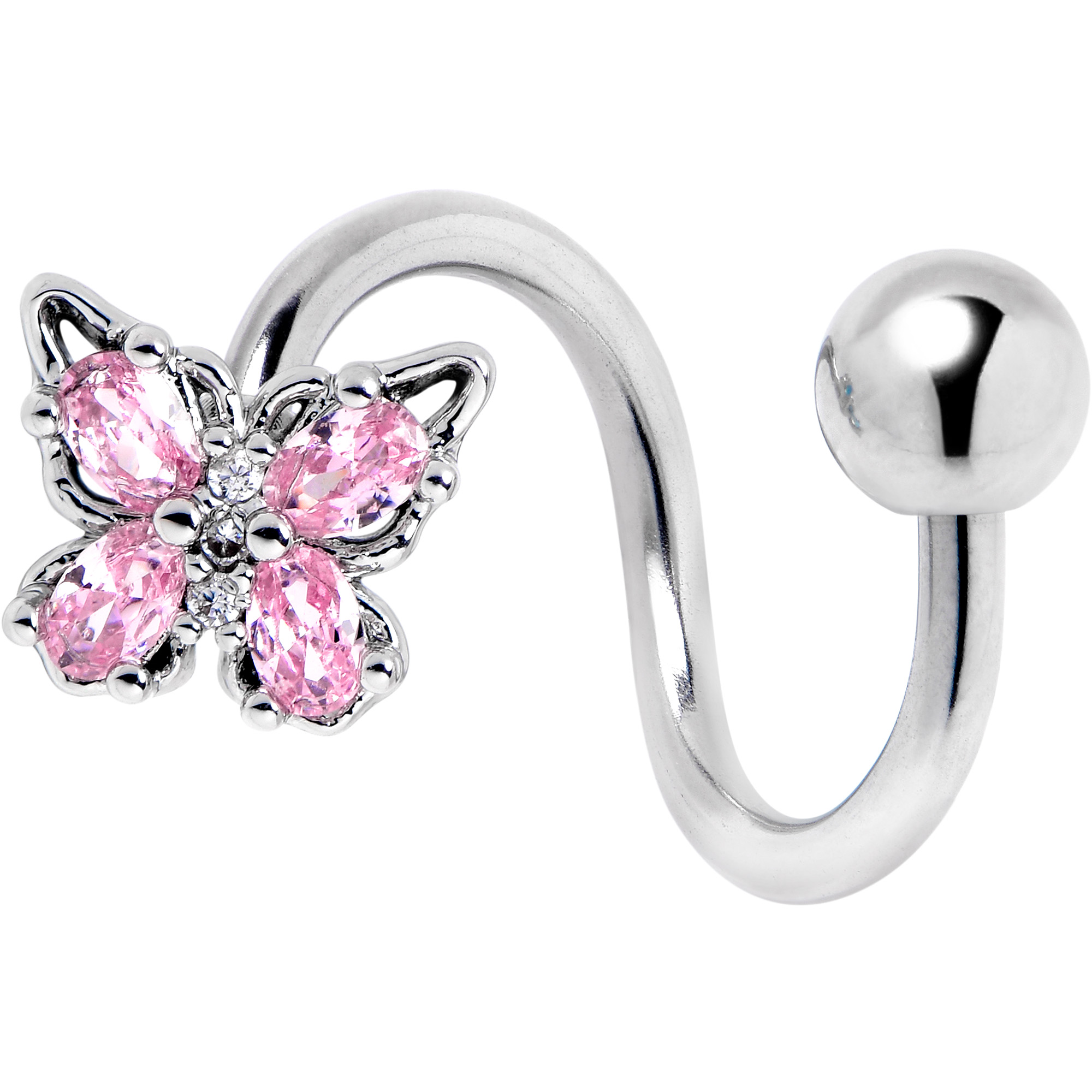 Body Candy Womens 14G 316L Stainless Steel Epic Butterfly Pink Mens ...