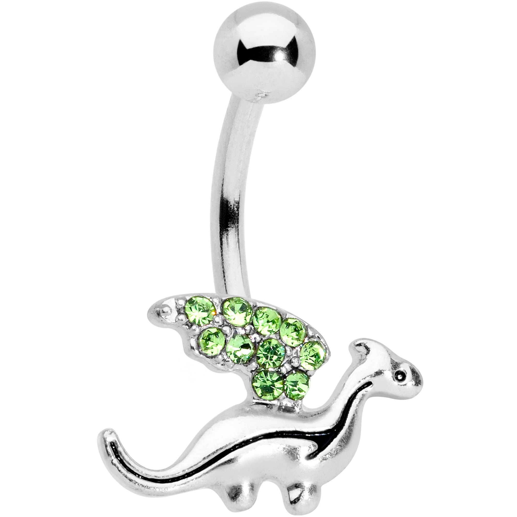 Body Candy Womens 14G 316L Stainless Steel Navel Ring Piercing Green ...