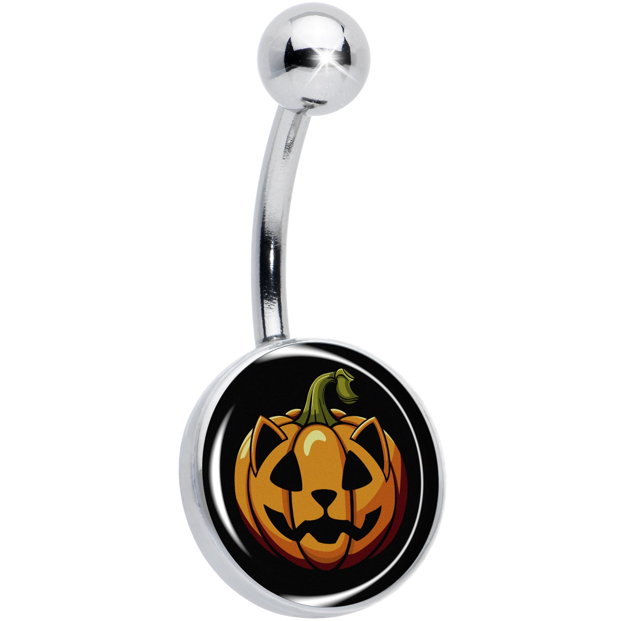 Body Candy Womens 14G 316L Stainless Steel Navel Ring Piercing Orange ...