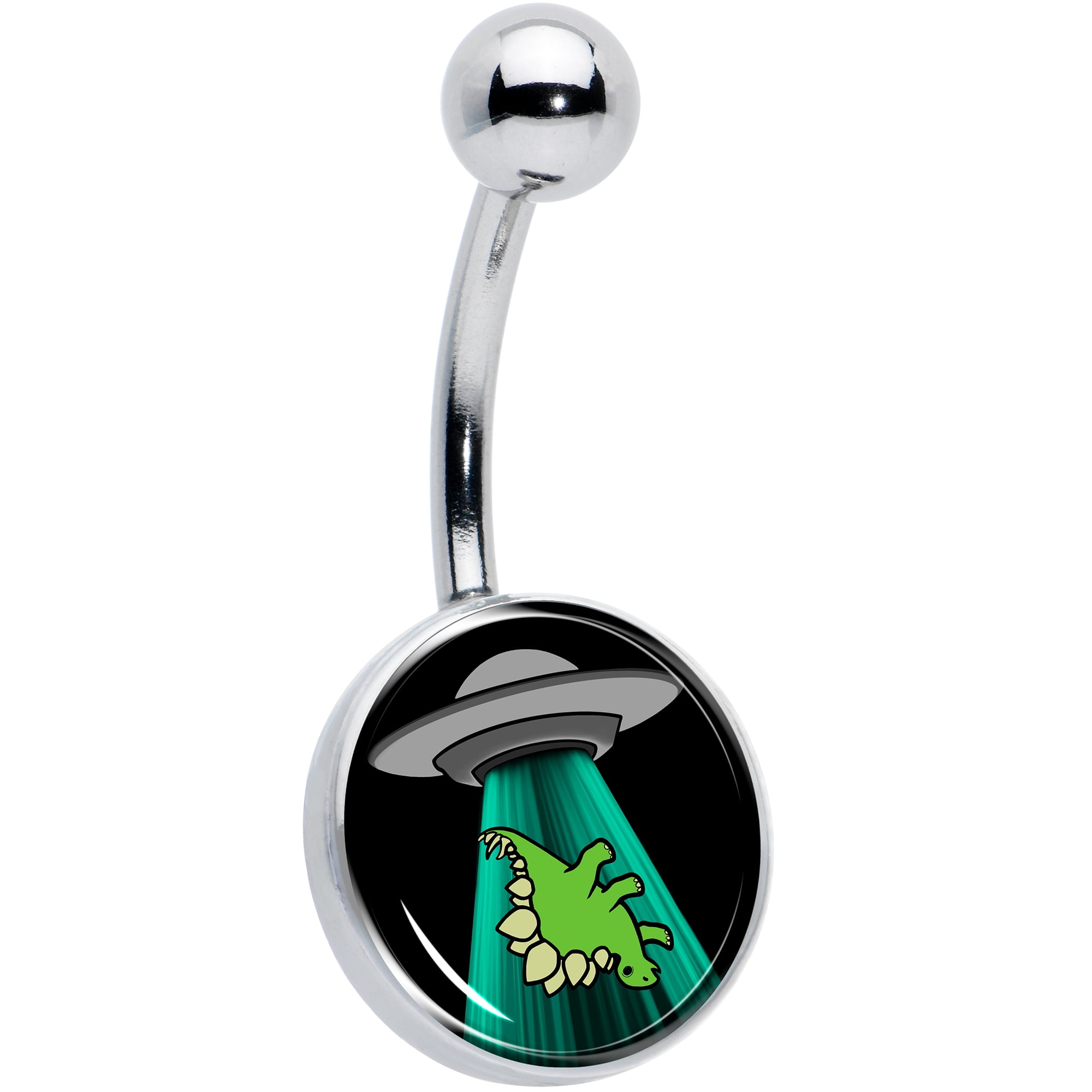 Body Candy Womens 14G 316L Steel Navel Ring Piercing Alien UFO Dinosaur ...