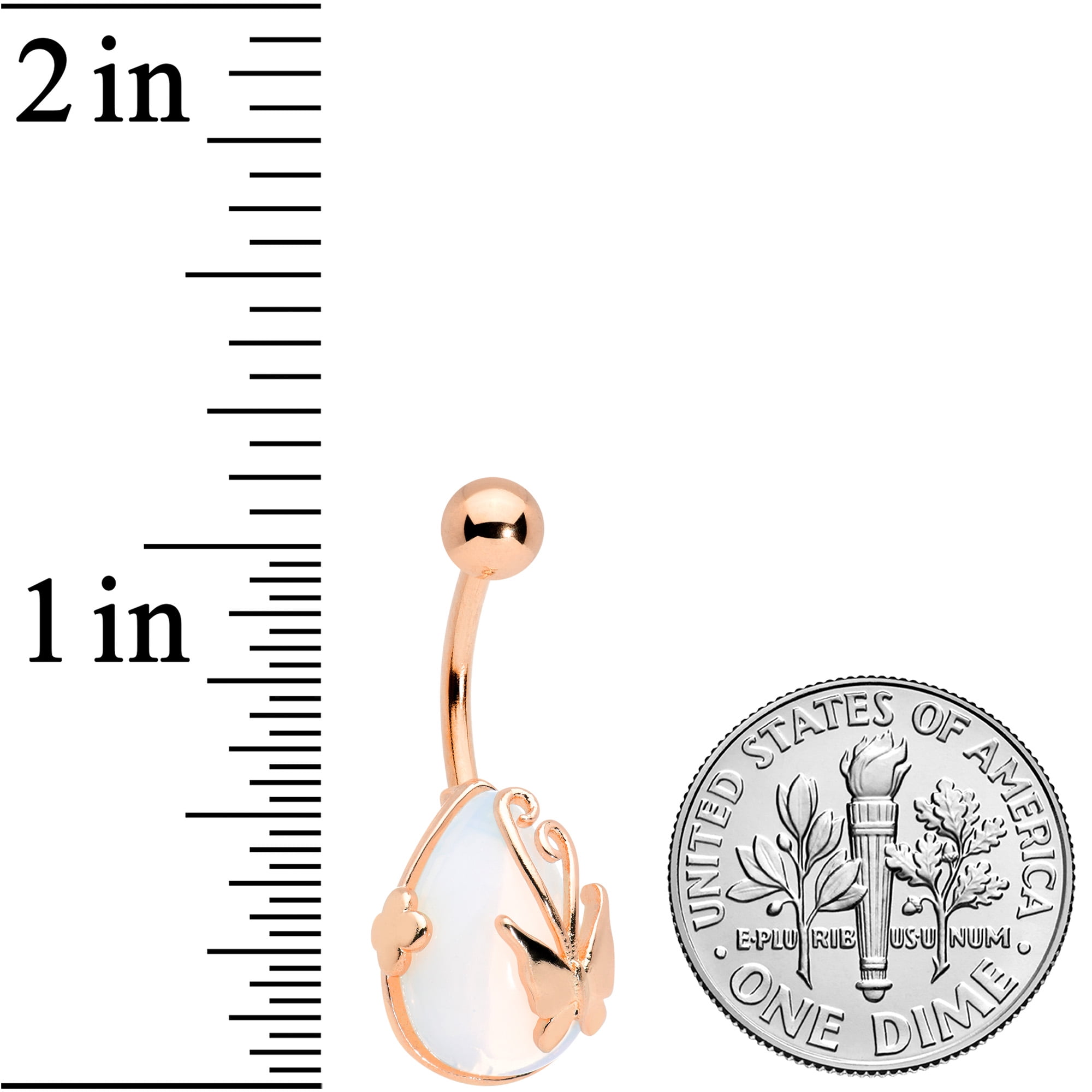 Body Candy Womens 14G Plated Steel Navel Ring Piercing Rosy Clear Wrap ...