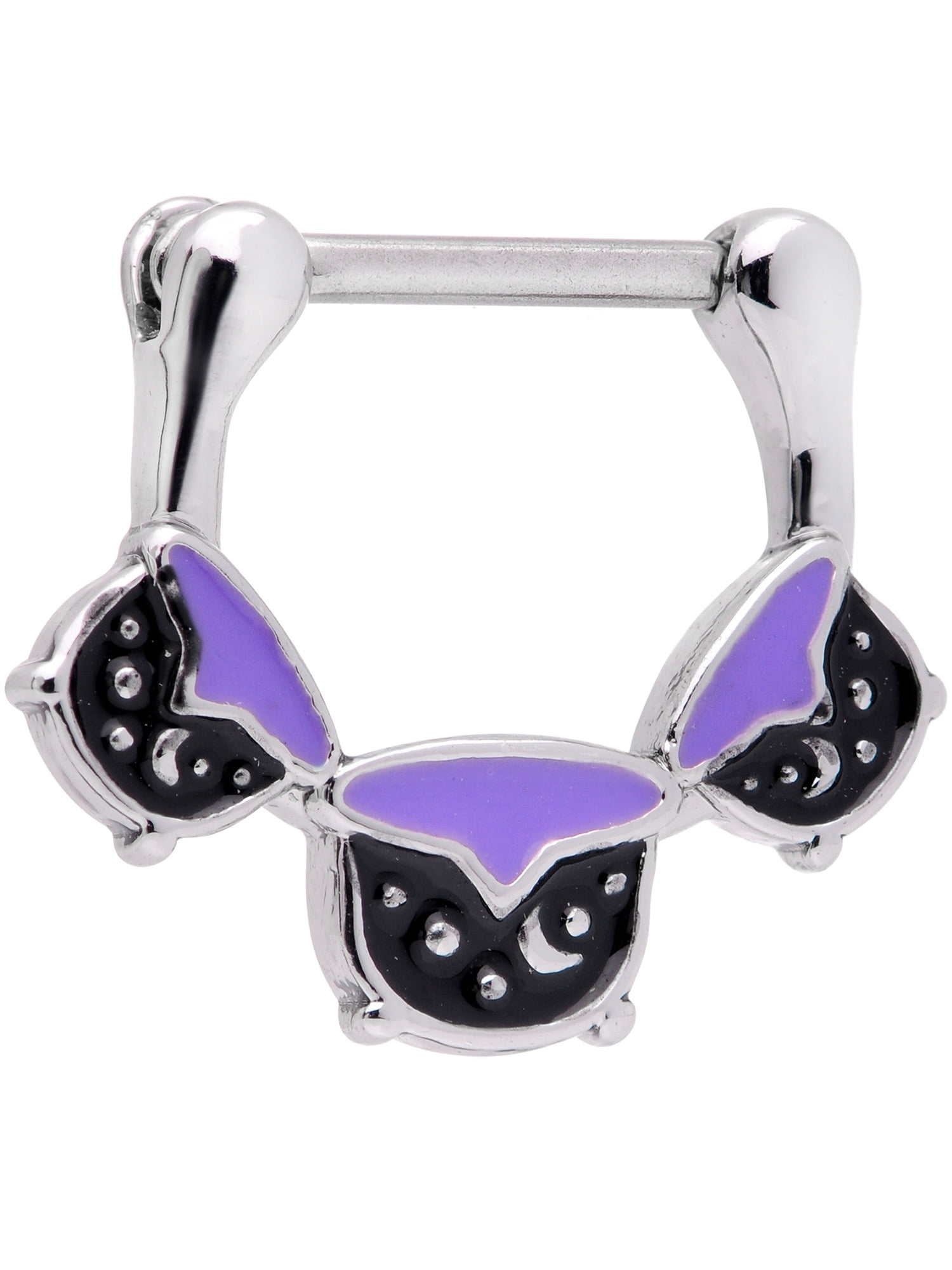 Body Candy Womens 16G 316L Steel Septum Jewelry Black Purple Cauldron ...