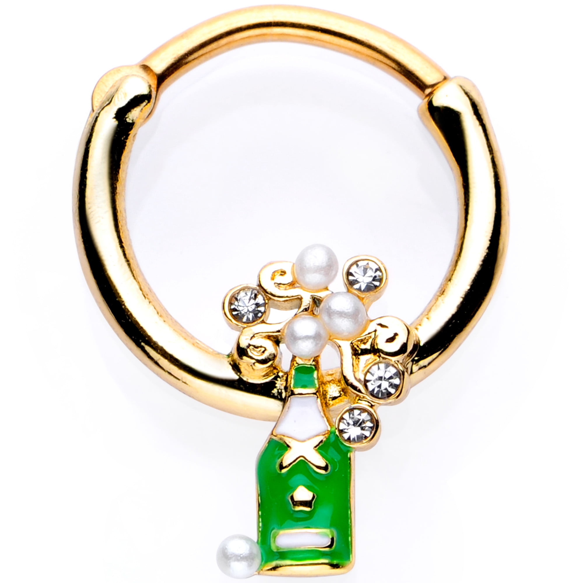 Body Candy Womens 16G Anodized Steel Septum Holiday Champagne Daith ...
