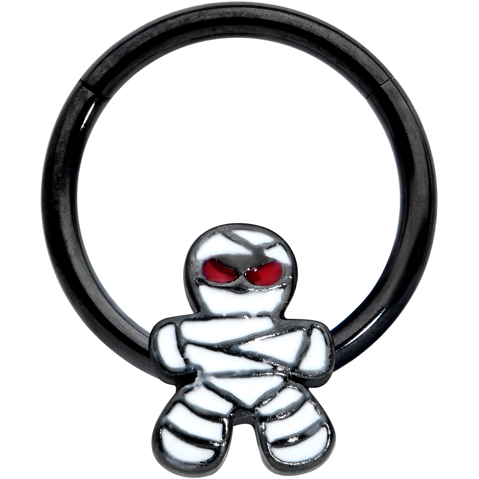 Body Candy Womens 16G Black Steel Hinged Segment Ring Seamless ...