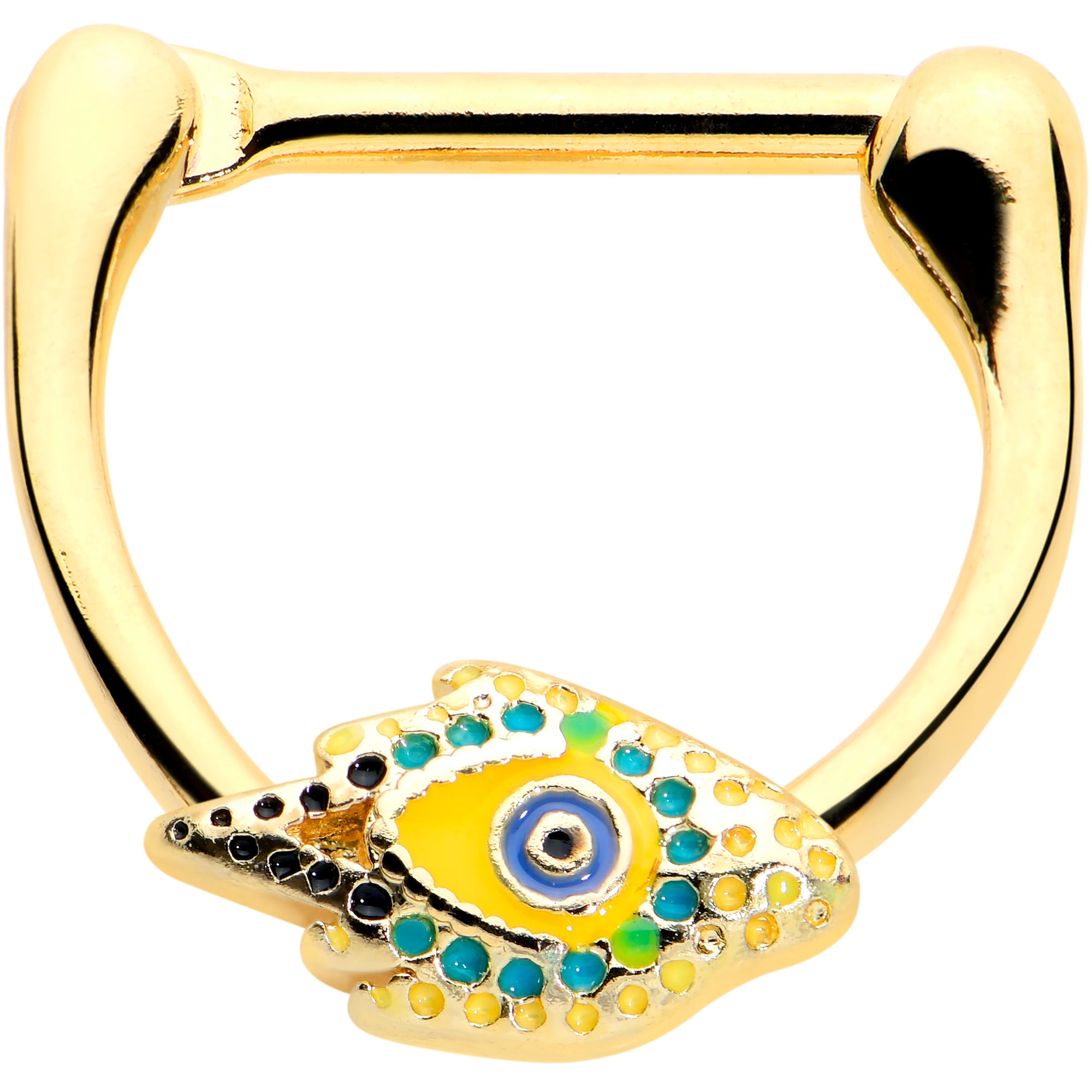 Body Candy Womens 16G PVD Stainless Steel Septum Jewelry Peacock ...