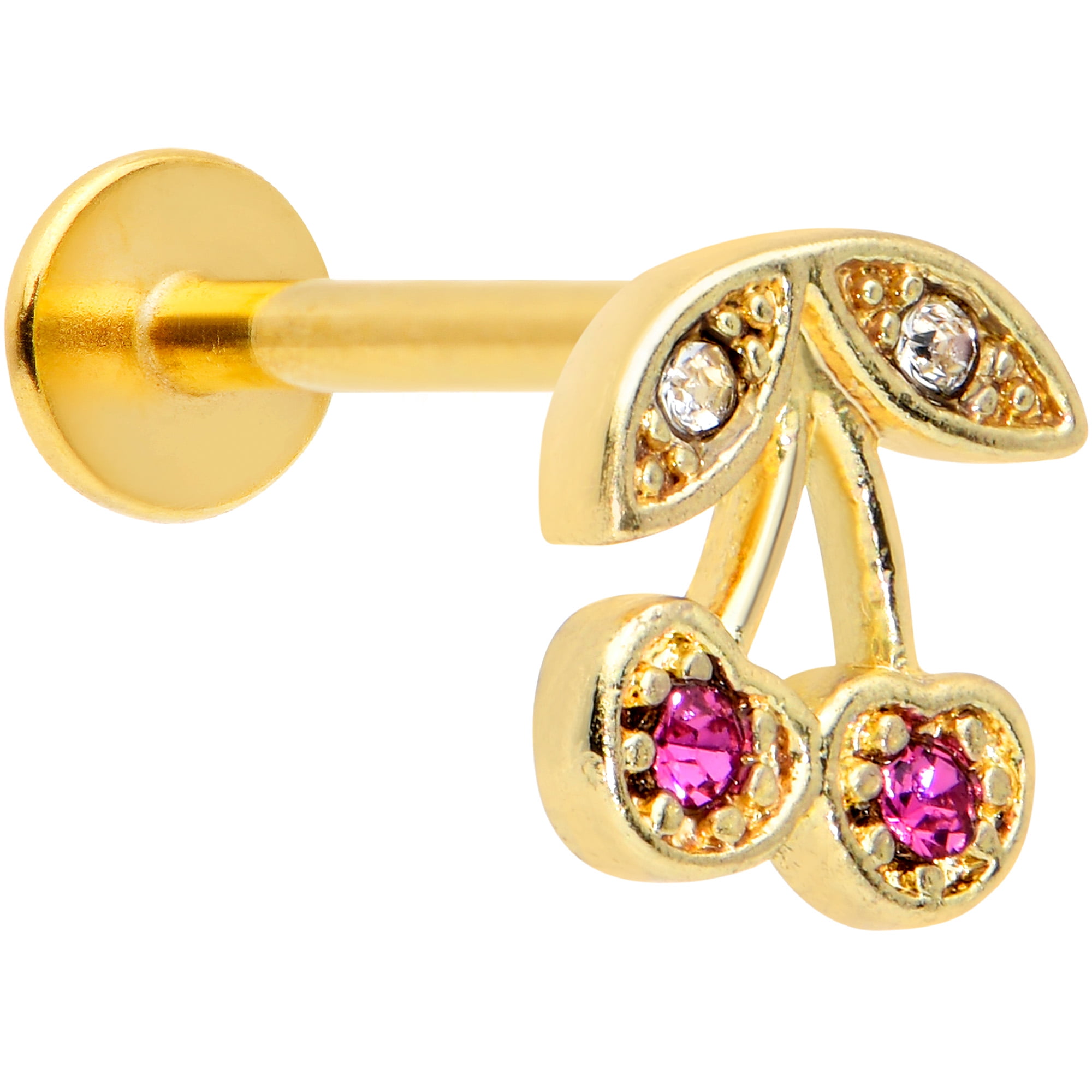 Body Candy Womens 16G PVD Steel Clear Purple Cherry Labret Monroe Lip ...