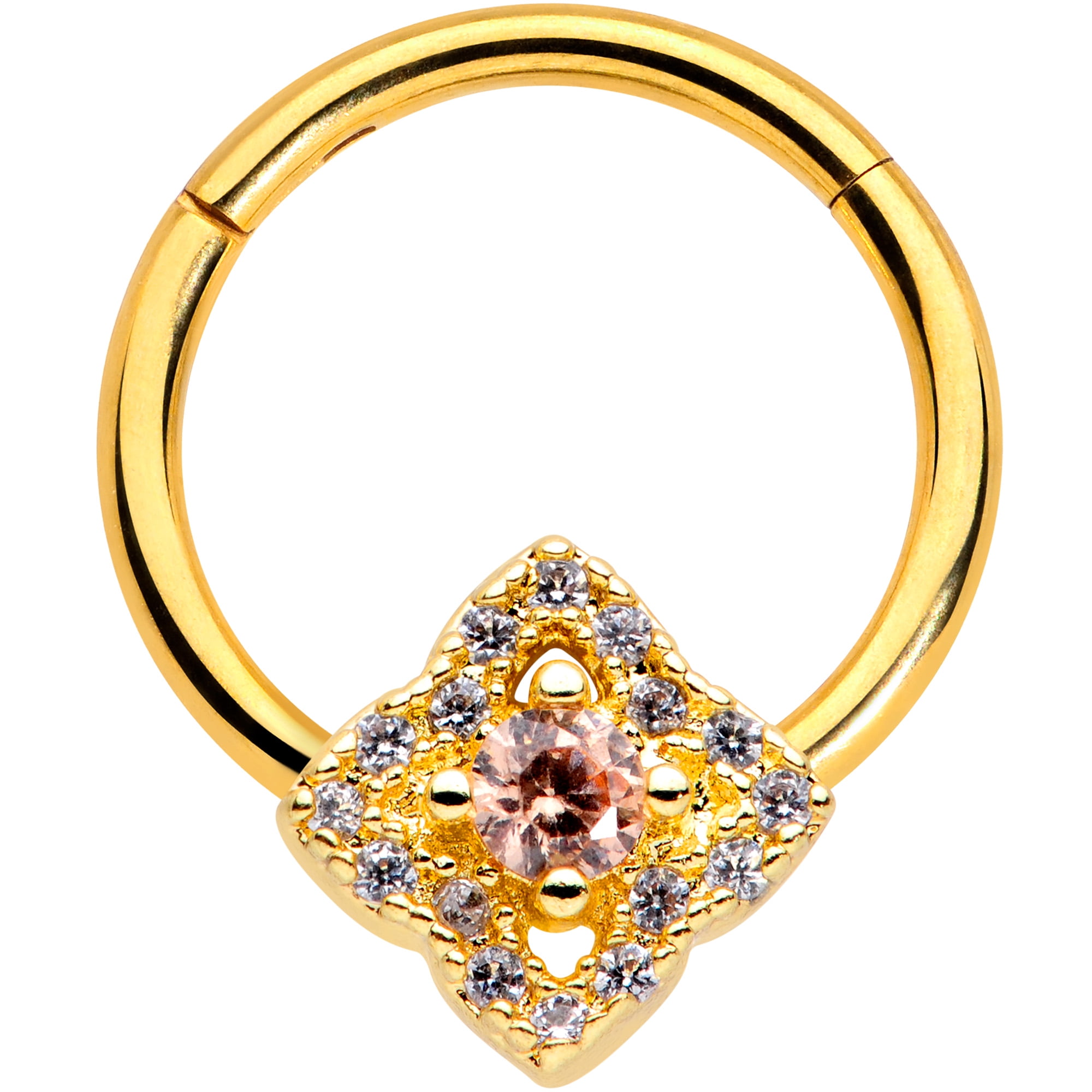 Body Candy Womens 16G PVD Steel Hinged Segment Ring Seamless Cartilage ...
