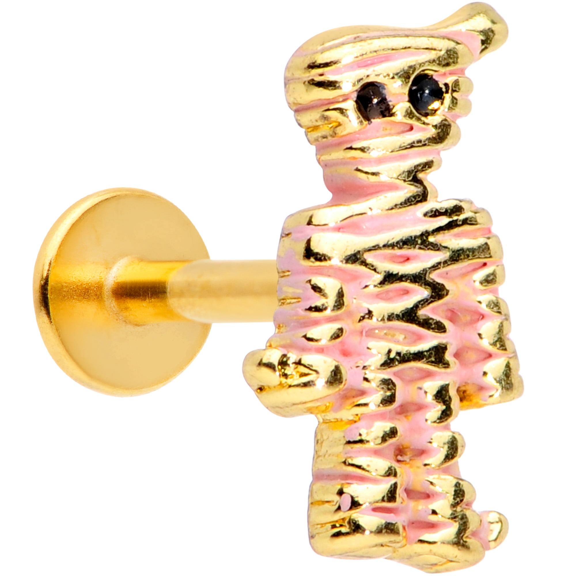 Body Candy Womens 16G PVD Steel Scary Mummy Helix Cartilage Labret ...