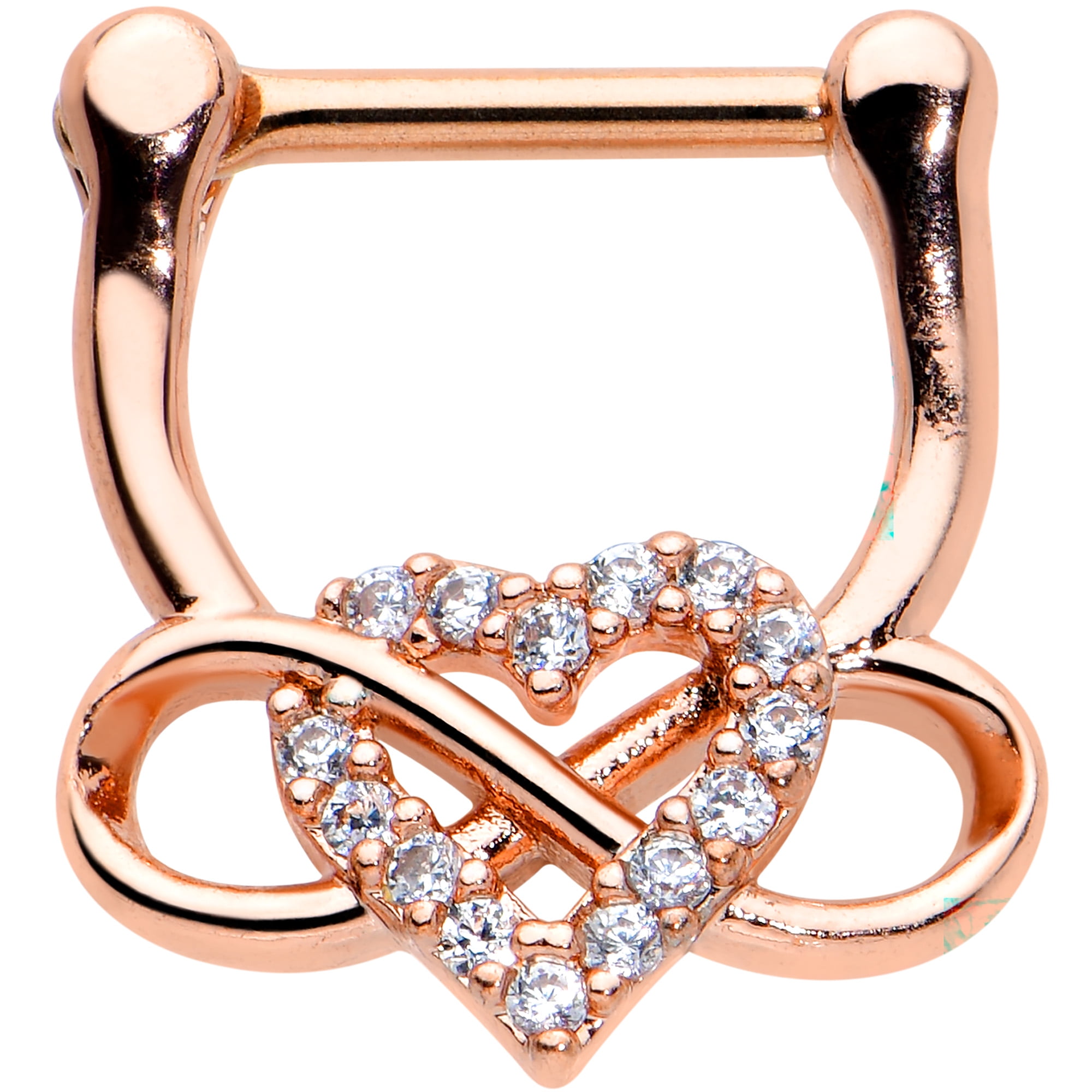 Body Candy Womens 16G PVD Steel Septum Jewelry Rosy Clear Infinity ...