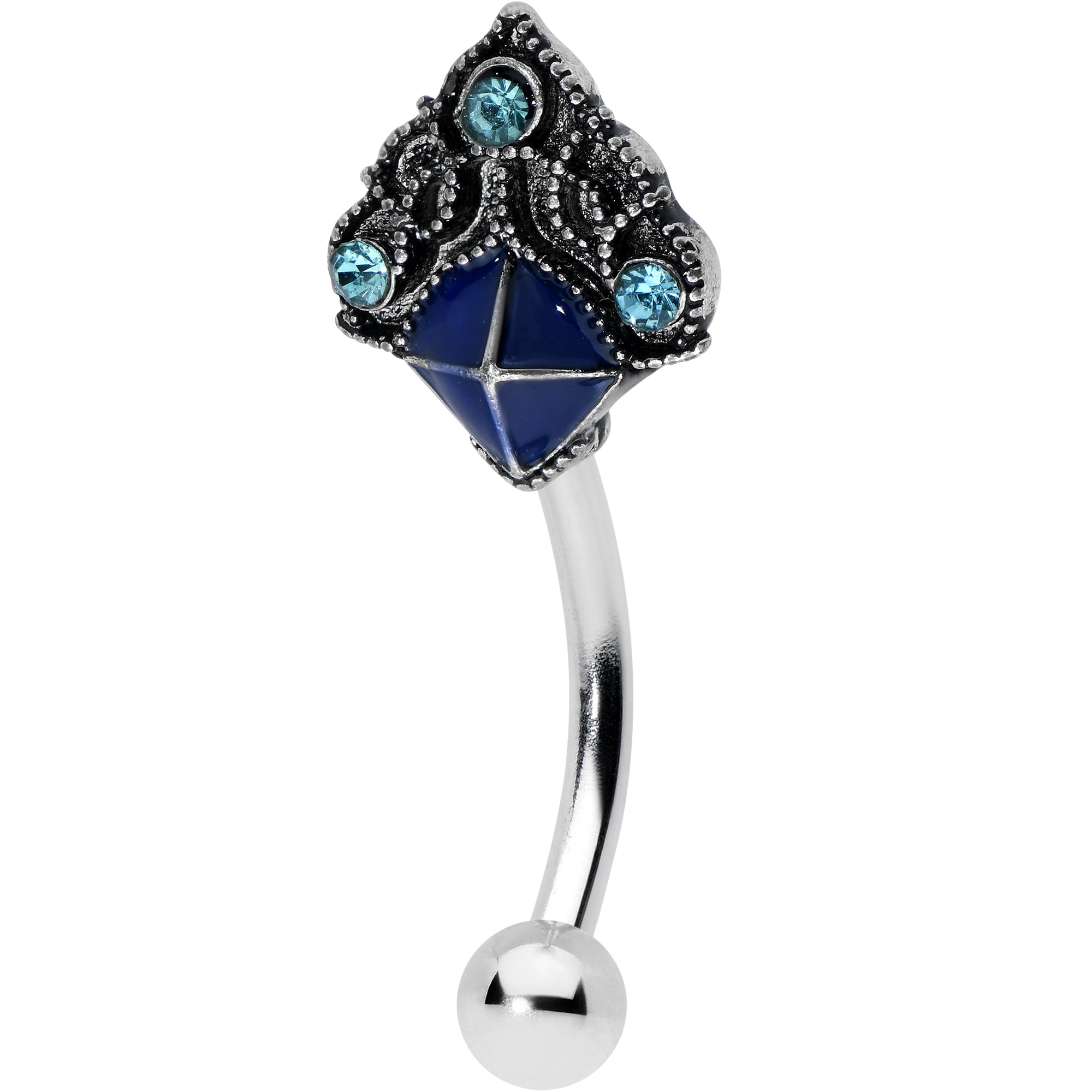 Body Candy Womens 16G Steel Eyebrow Jewelry Cartilage Tragus Daith Conch Rook Blue Rococo ...