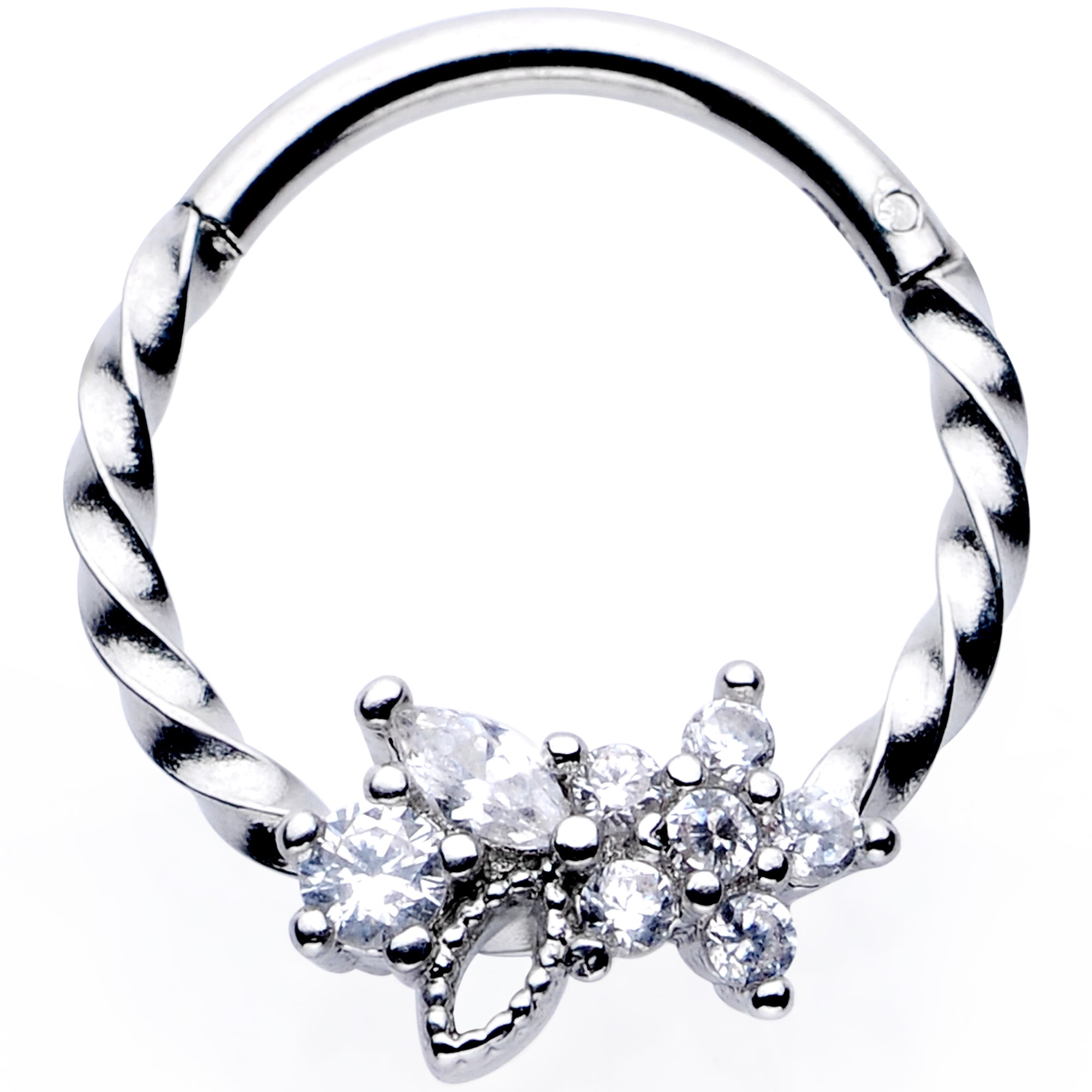 Body Candy Womens 16G Steel Septum Clear Accent Star Daith Tragus Nose ...