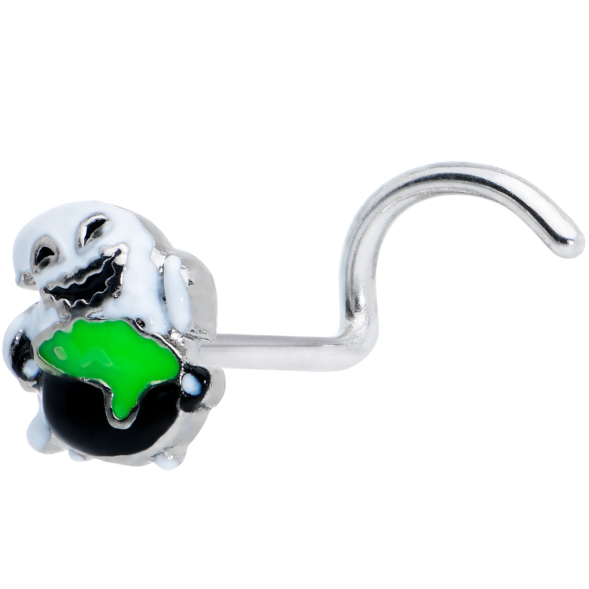 Body Candy Womens 20G Steel Left Nose Screw Nose Ring Goo Ghost ...