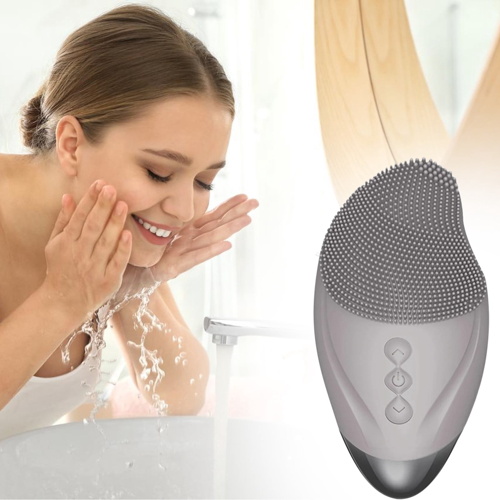 Body Care Facial Cleansing Brush Heated Vibrating Scrubber for Deep ...