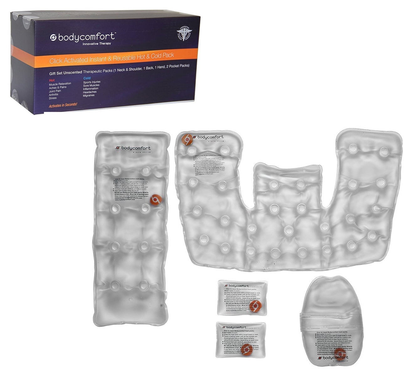 Body Comfort Pain Relief Heating Compress Gift Set: Hot/Cold Therapy ...