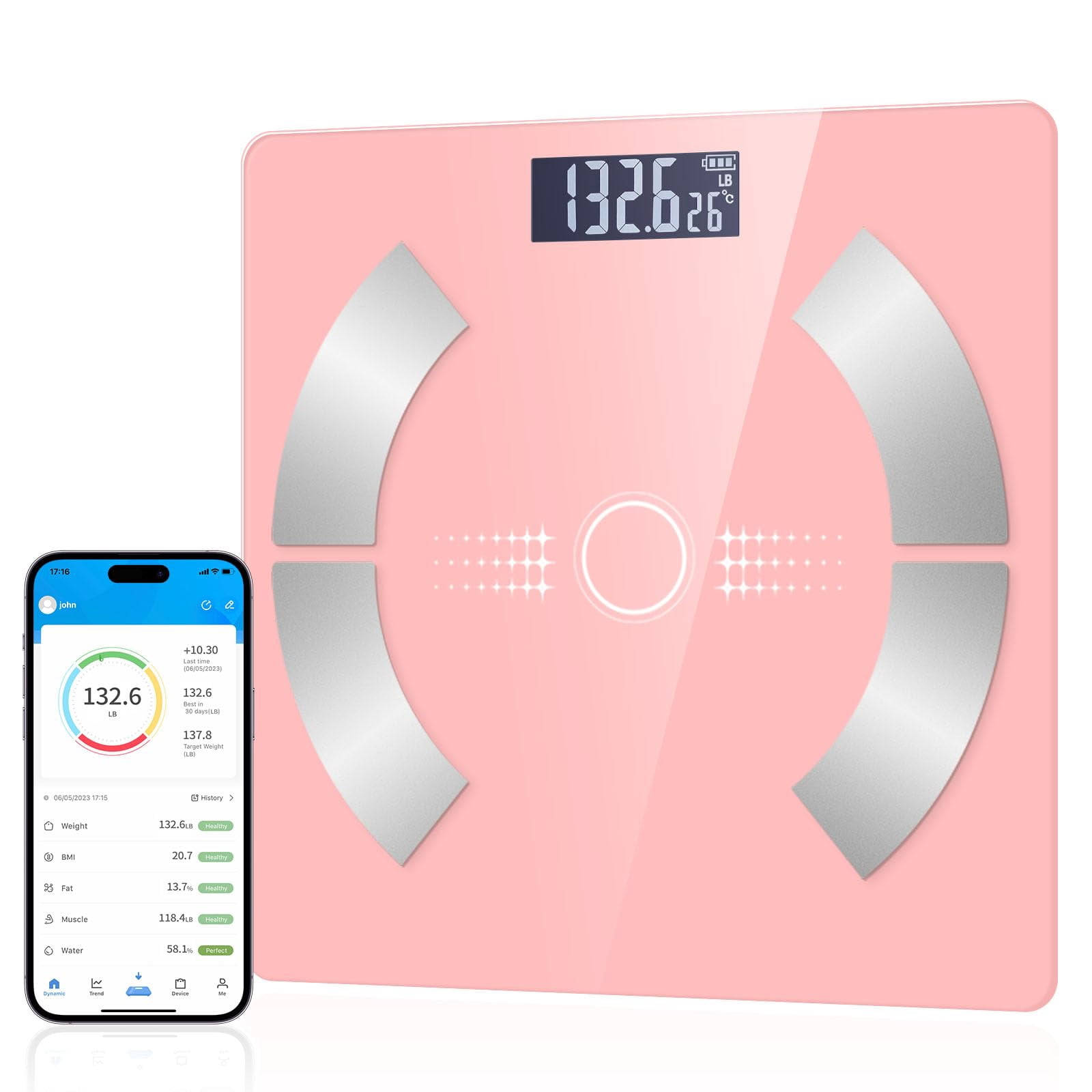 Body Composition Analyzer with Smartphone Application, Digital Simple ...