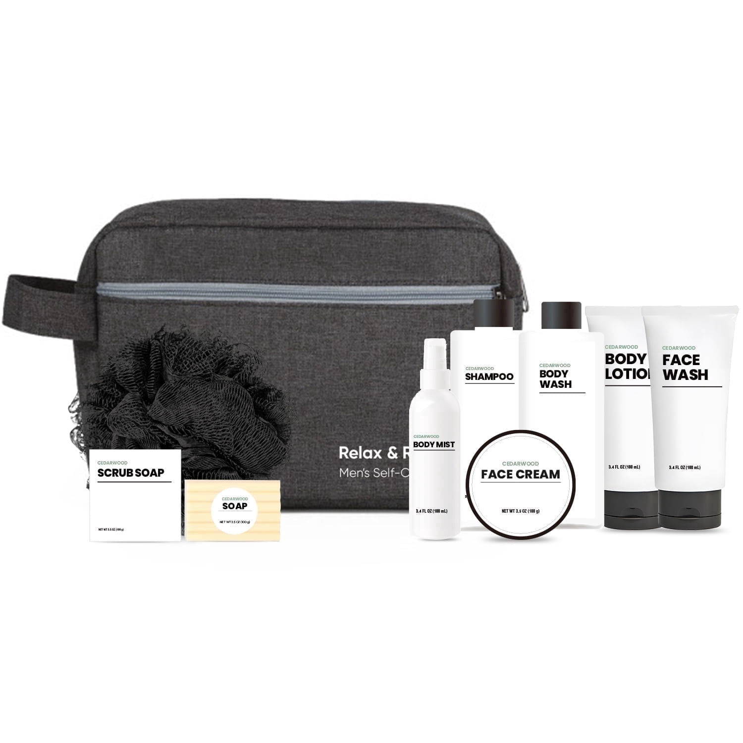 Body & Earth Spa Gift Baskets for Men, Cedar Scented Bath Set for Dad ...