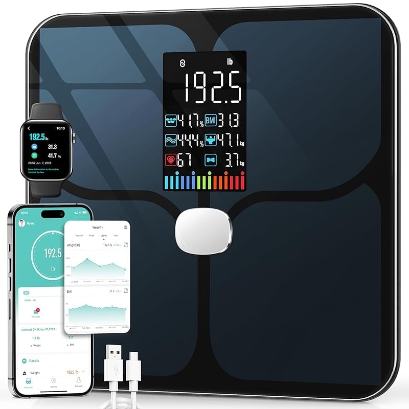 Body Fat Scale,Digital Smart Bathroom Scale for Body Weight, Large ...